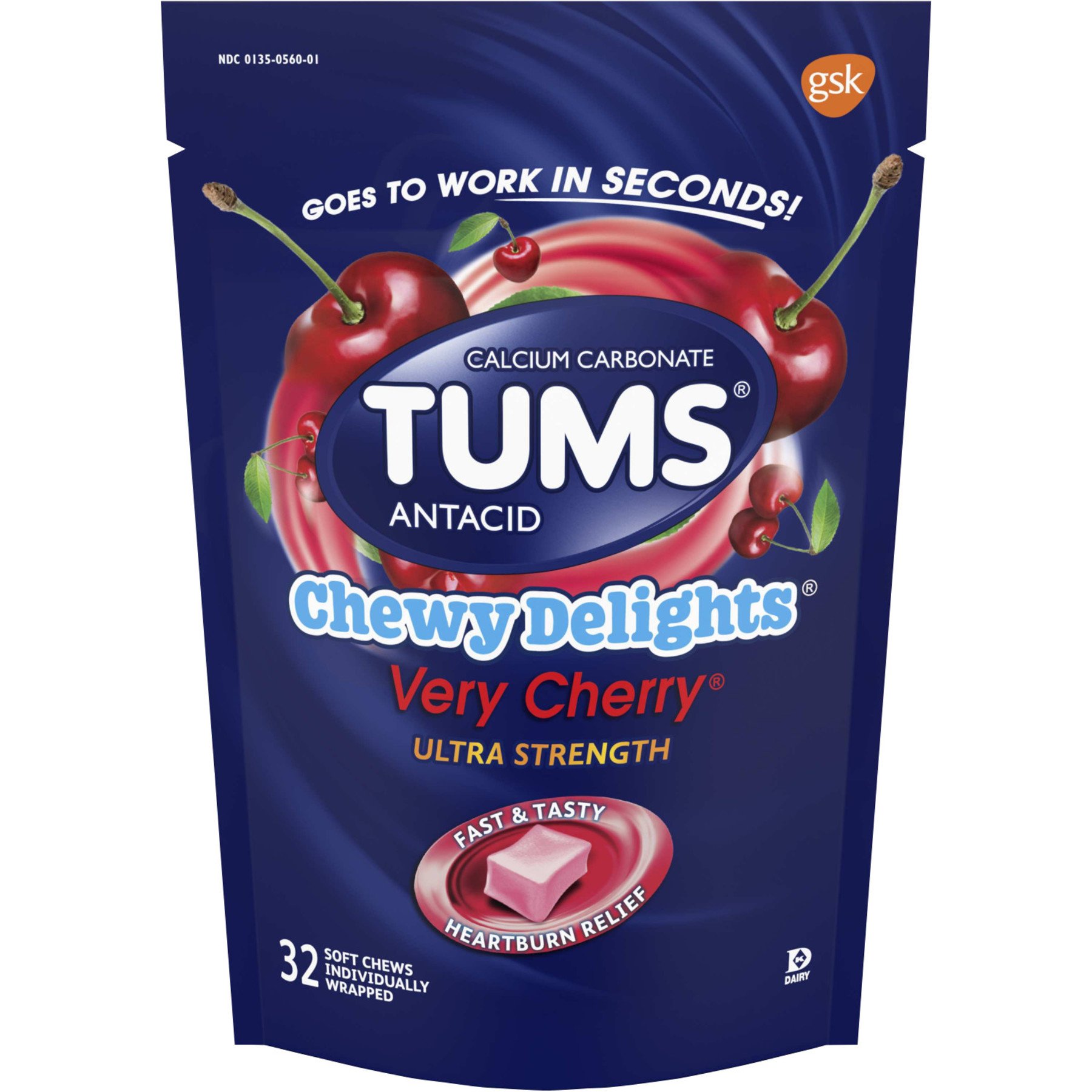 Tums Chewy Delights Ultra Strength Antacid Soft Chews for Heartburn ...
