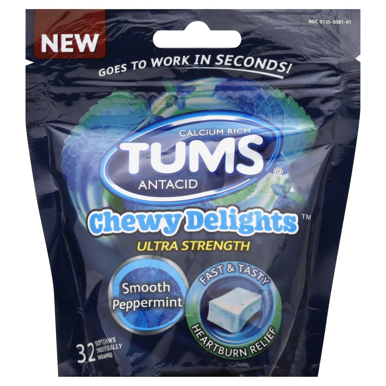 Tums Chewy Delights Ultra Strength Smooth Peppermint Soft Chews - Shop ...