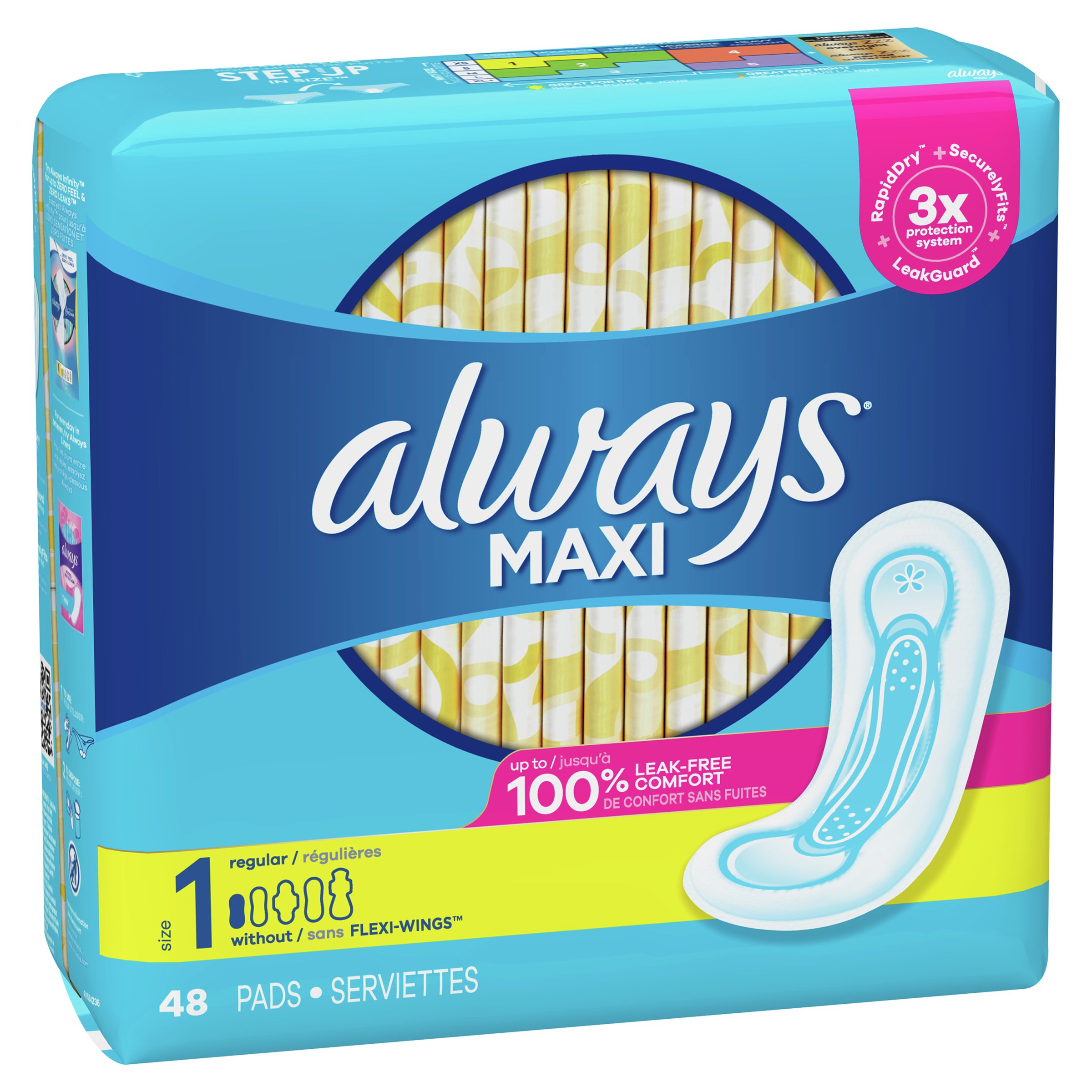 Always Maxi Pads Size 1 Regular Super Without Wings - Shop Feminine ...