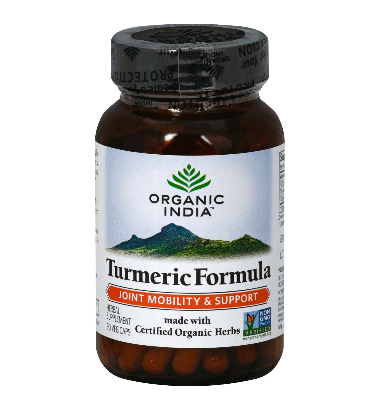 Organic India Turmeric Formula Vegetarian Capsules - Shop Herbs ...