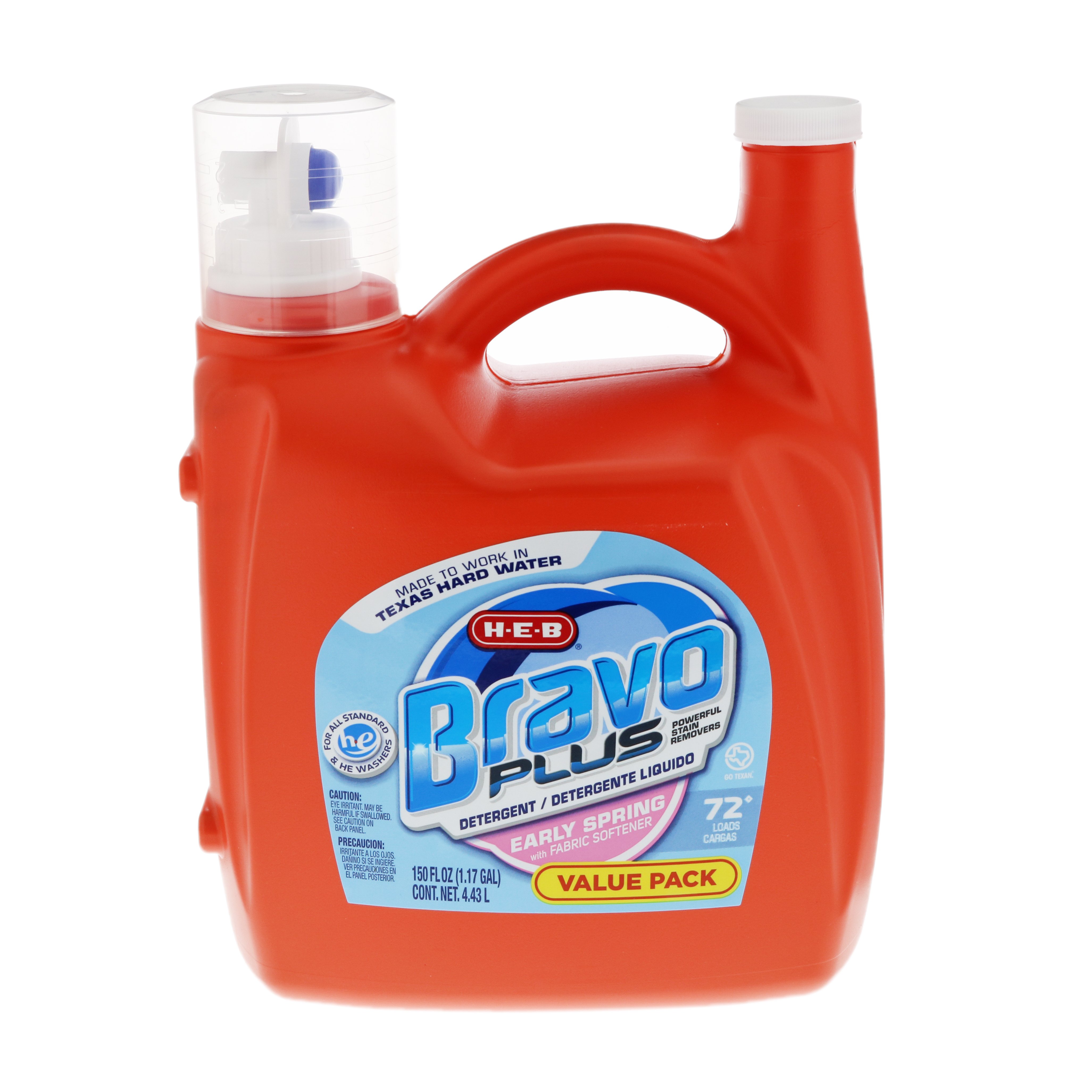 H-E-B Bravo Plus Early Spring HE Liquid Laundry Detergent Value Pack 72 ...