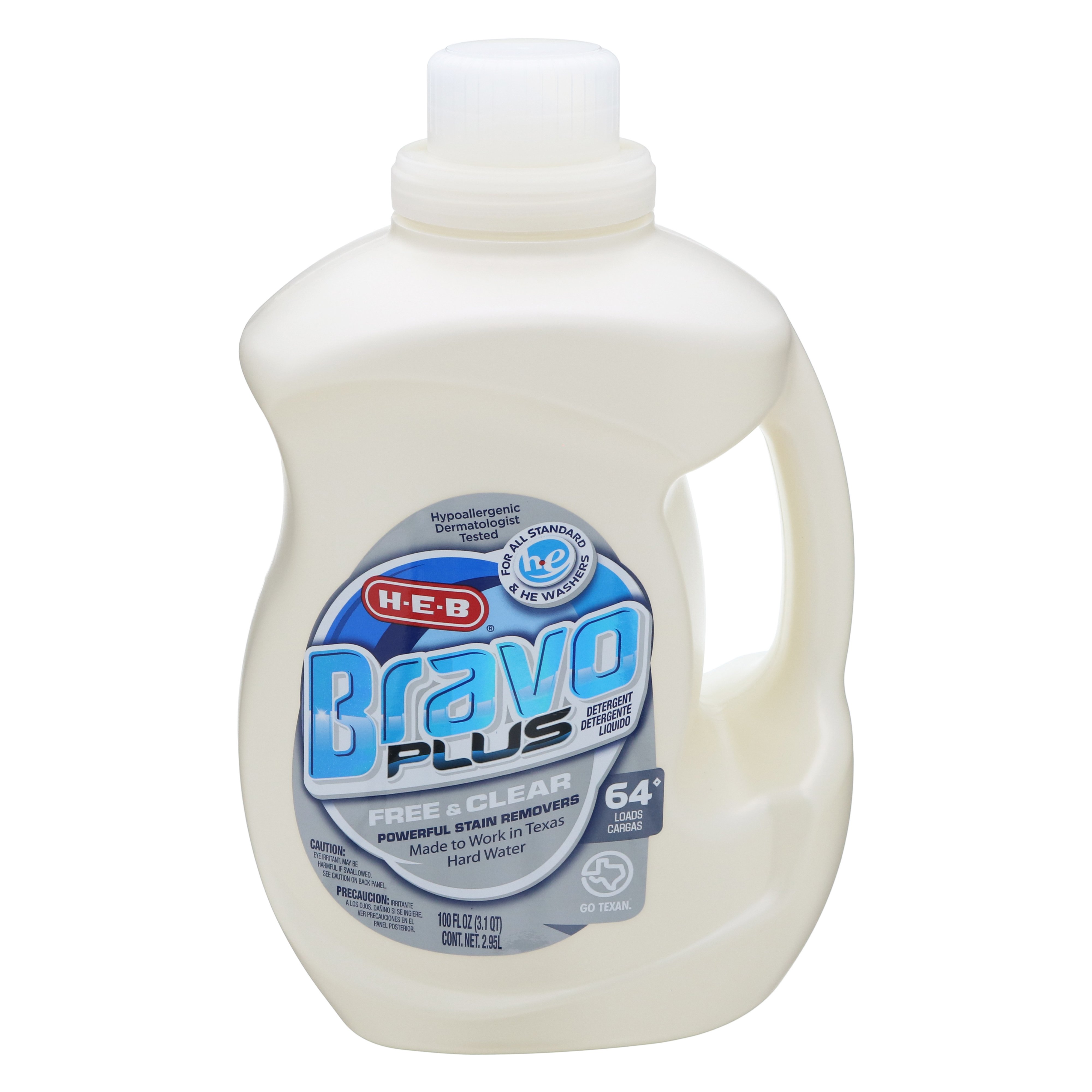 H-E-B Bravo Plus Free N' Clear Liquid Laundry Detergent 64 Loads - Shop ...