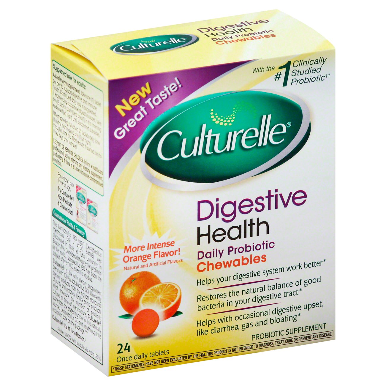 Culturelle Digestive Health Orange Probiotic Chewable One Daily Tablets ...