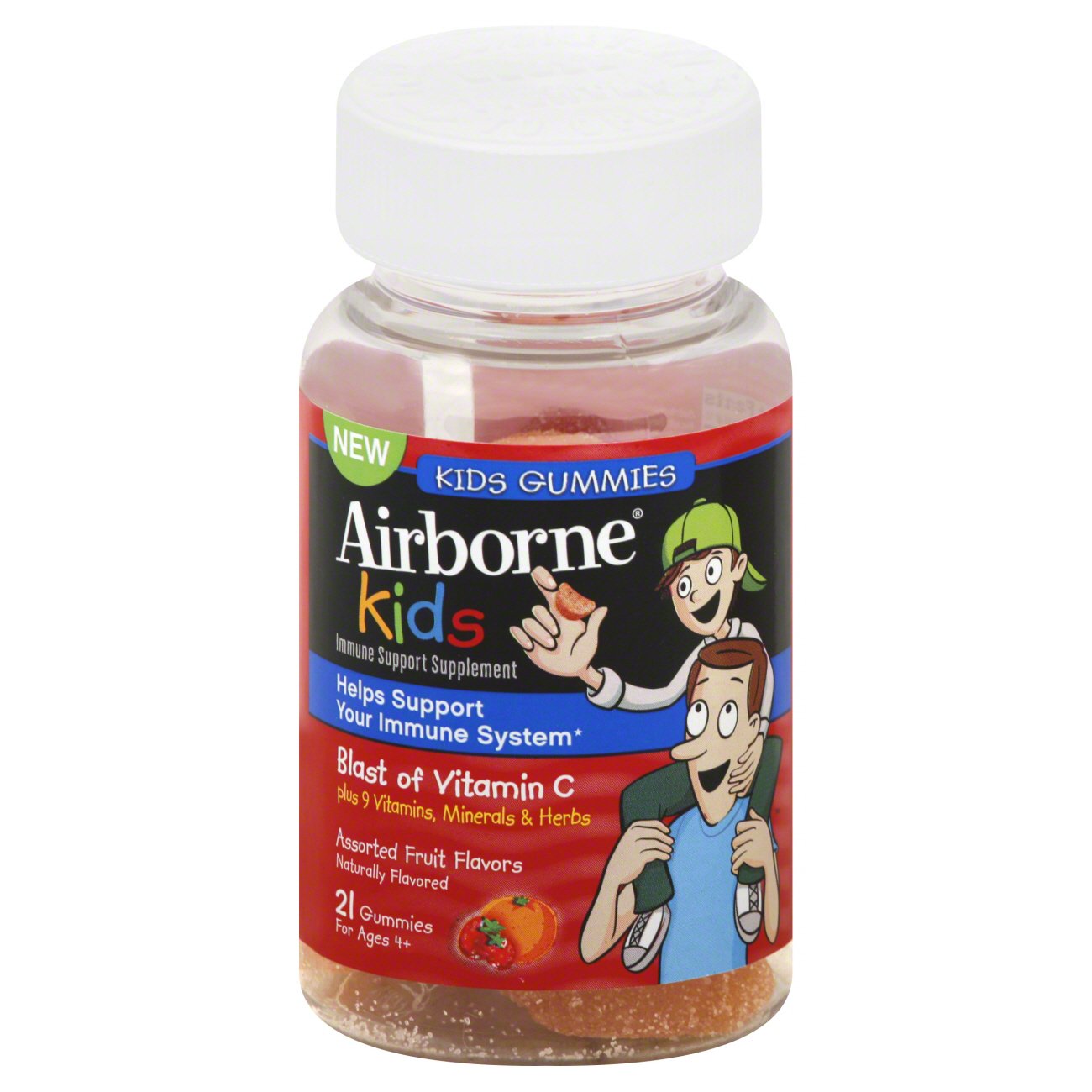 Airborne Kids Immune Support Supplement Gummies Assorted Fruit Flavors ...