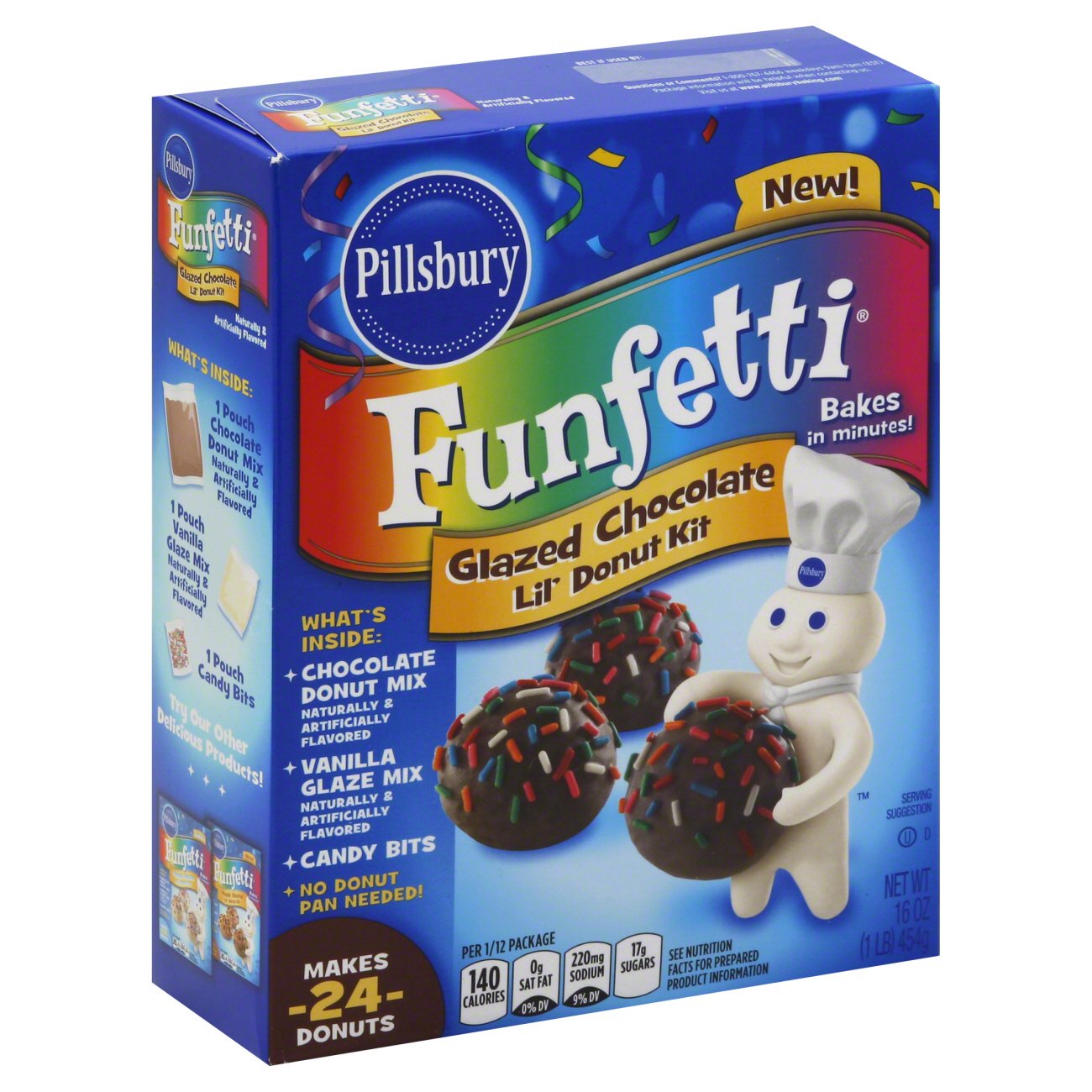 Pillsbury Funfetti Glazed Chocolate Lil' Donut Kit - Shop Baking mixes ...