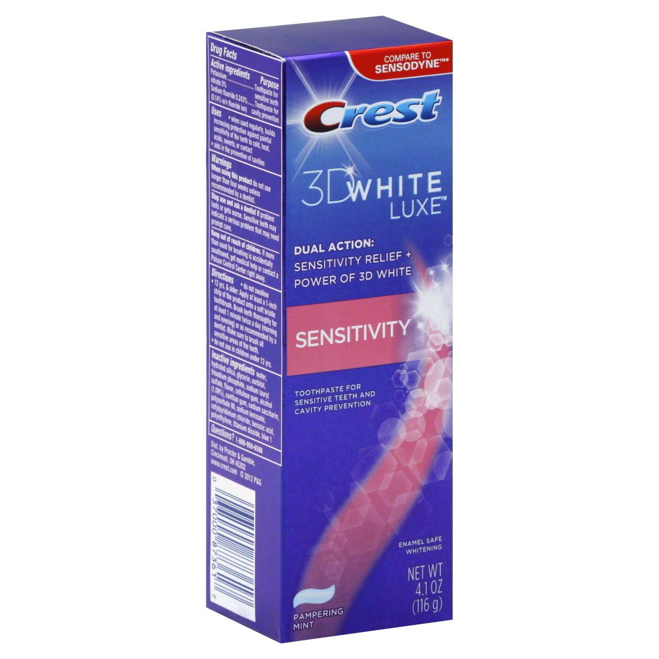 Crest 3D White Luxe Sensitivity Pampering Mint Toothpaste - Shop ...