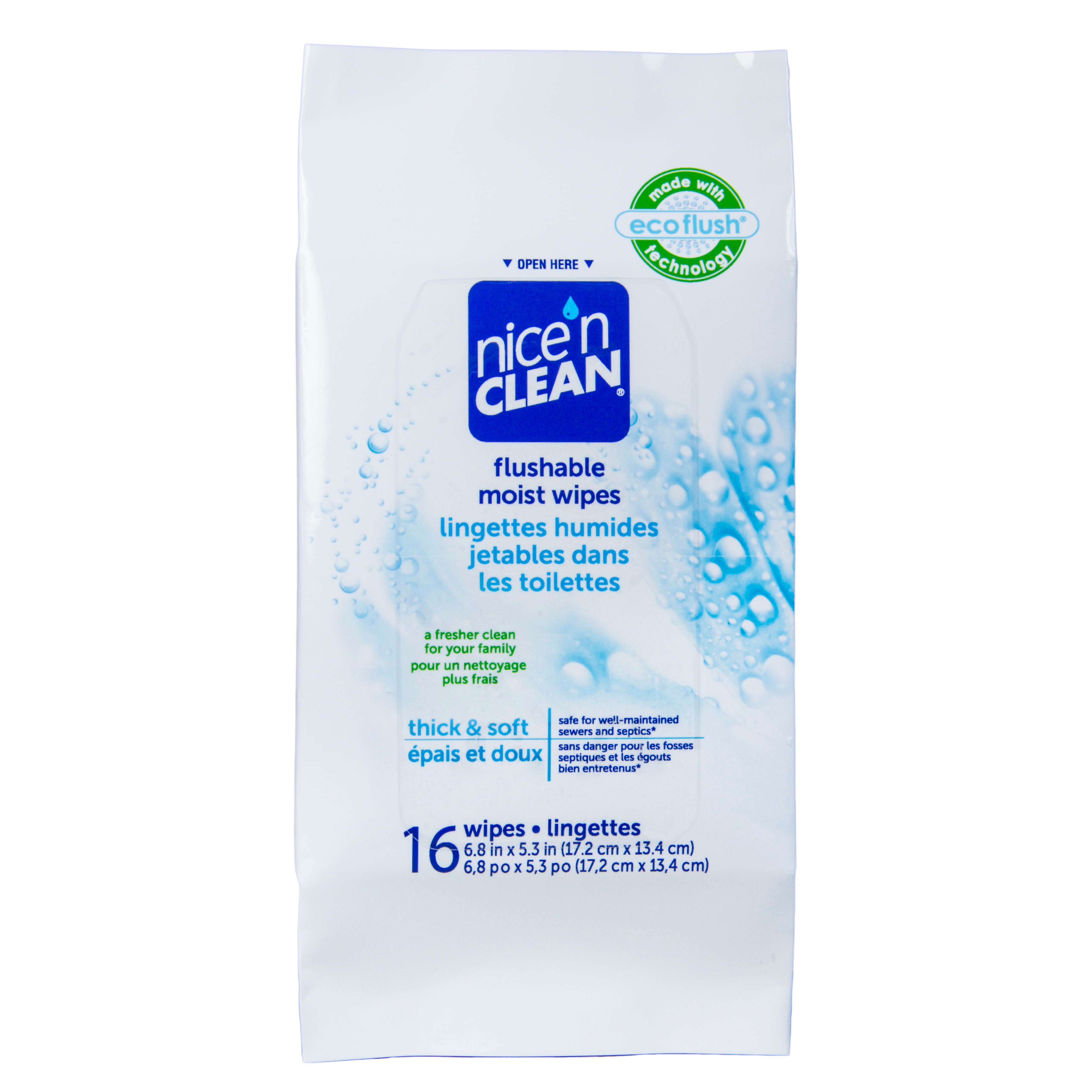 Nice 'N Clean Travel Size Flushable Moist Wipes - Shop Toilet paper at ...
