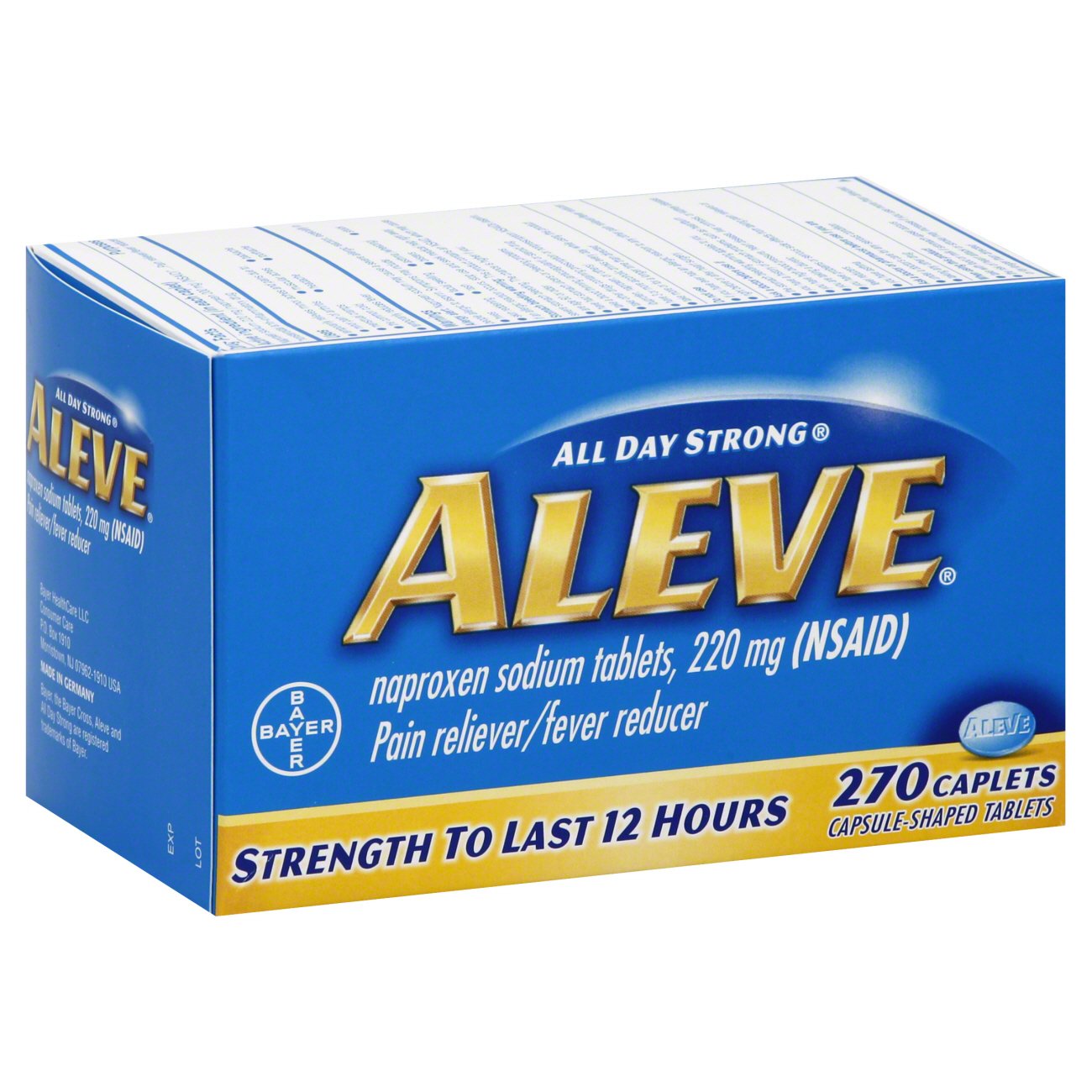 Aleve Pain Reliever/Fever Reducer Naproxen 220 mg Caplets - Shop Pain ...