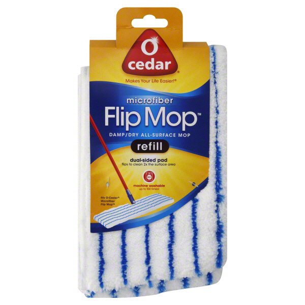O-Cedar Flip Mop Microfiber Damp/Dry All-Surface Mop Refill - Shop Mops ...