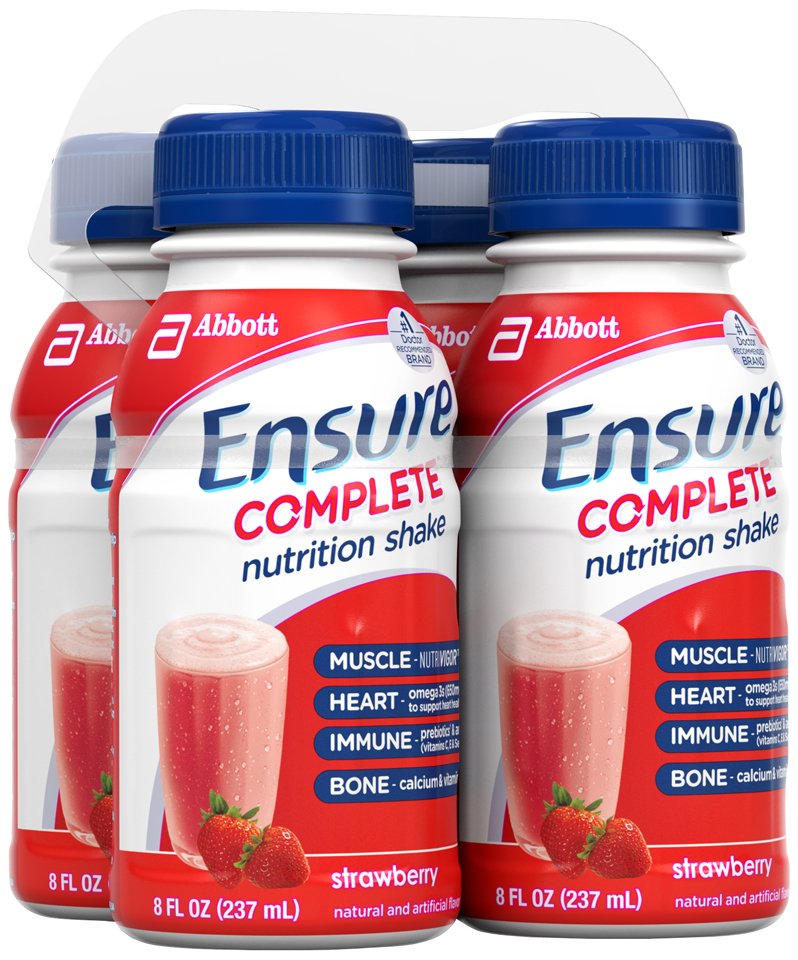 Ensure Complete Strawberry Nutrition Shake 4 PK - Shop Diet & Fitness ...
