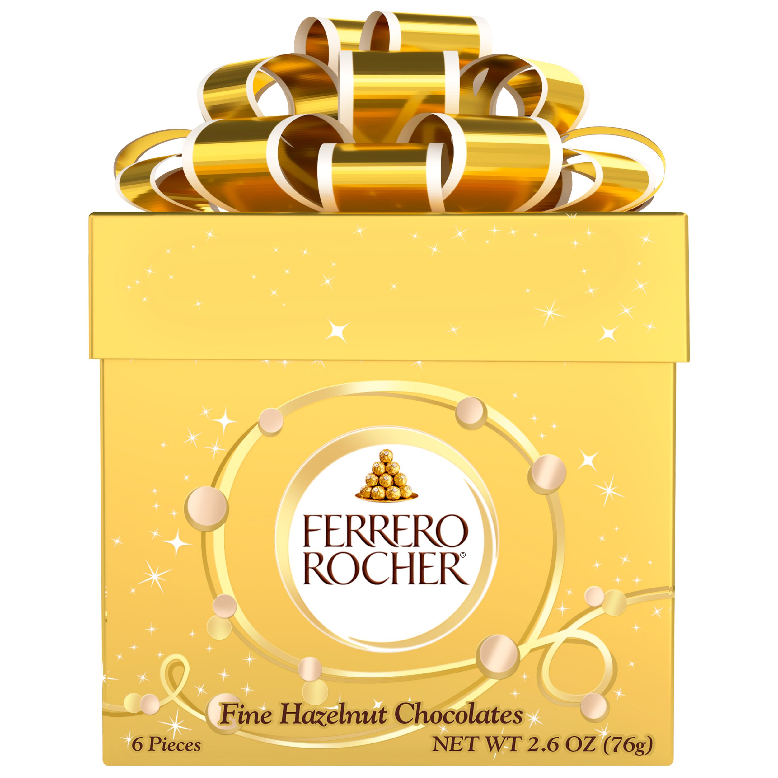 Ferrero Rocher Fine Hazelnut Chocolates Christmas Gift Cube, 6 pc ...