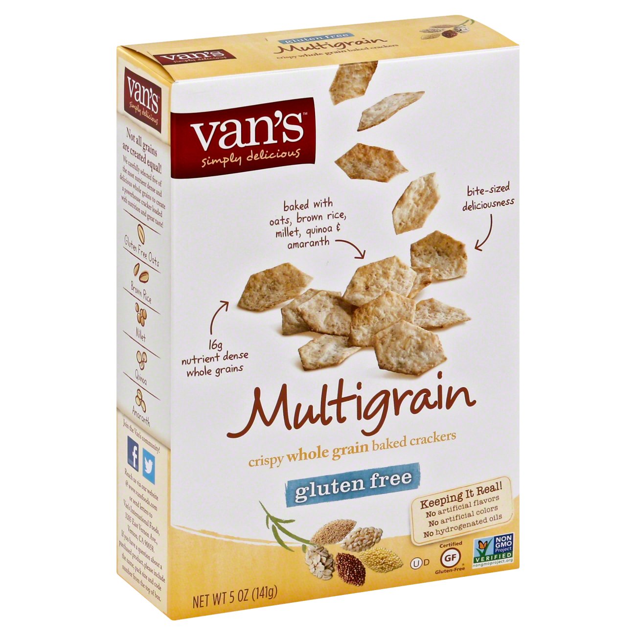 Van's Multigrain Crispy Whole Grain Baked Crackers, 5 oz | Central ...