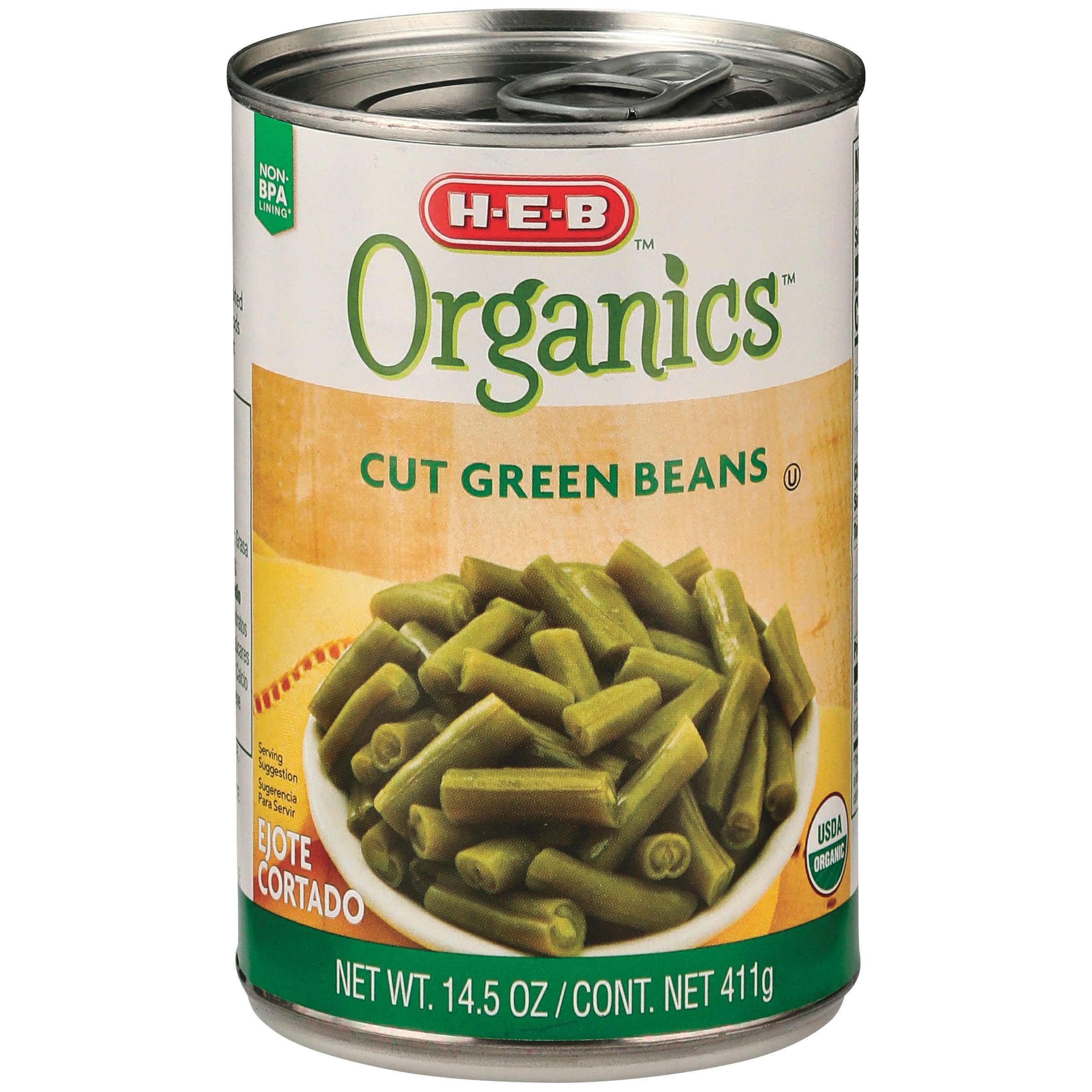H-E-B Organics Cut Green Beans - Shop Canned & Dried Food at H-E-B