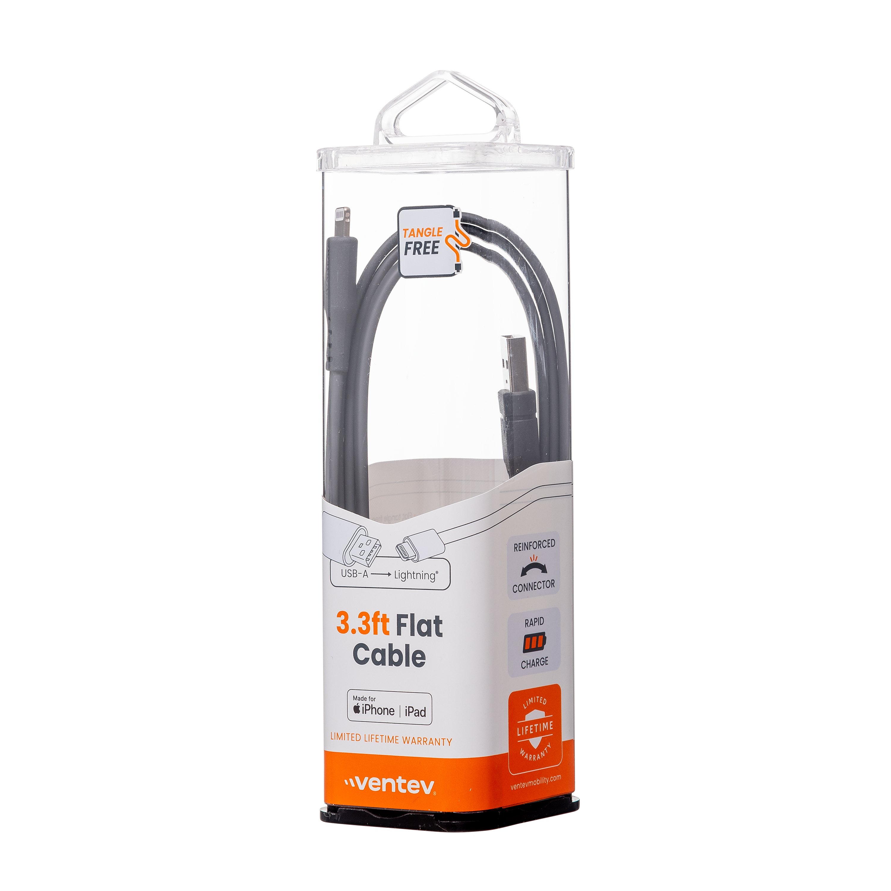 Ventev ChargeSync Flat USB A to Apple Lightning Cable - Gray - Shop ...