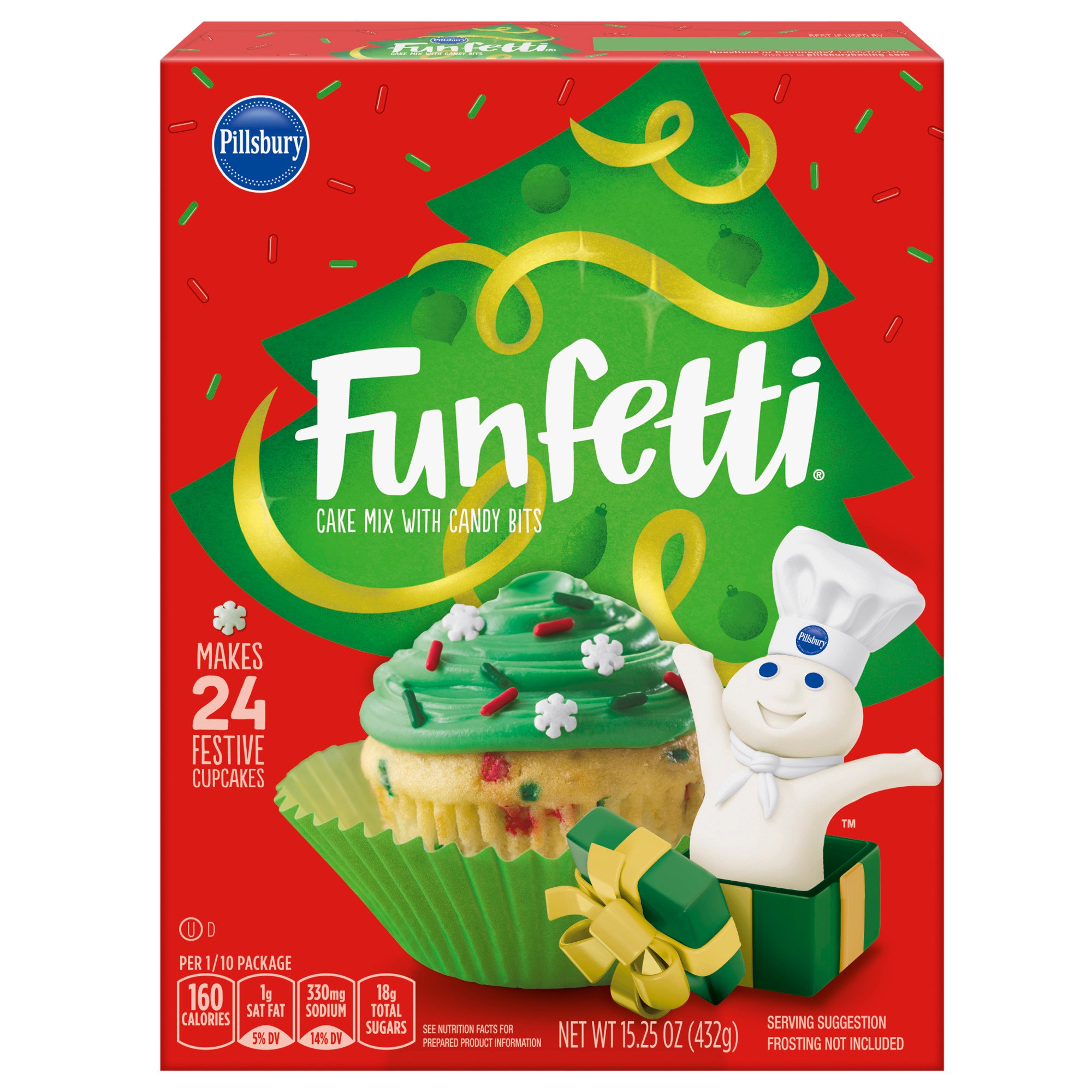 Pillsbury Funfetti Holiday Cake Mix with Candy Bits - Shop Baking mixes ...