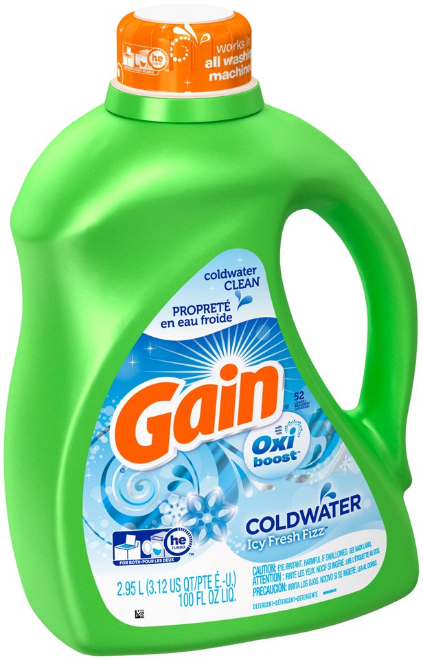 Gain Icy Fresh Fizz with Oxi Boost HE Liquid Detergent 52 Loads - Shop ...