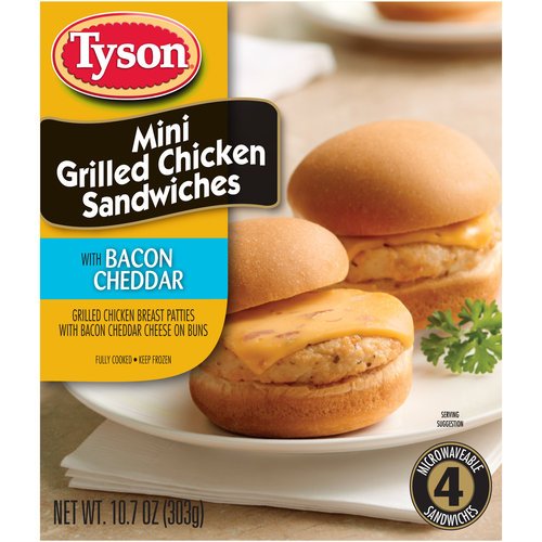 Tyson Mini Grilled Chicken Sandwiches With Bacon Cheddar - Shop Chicken ...