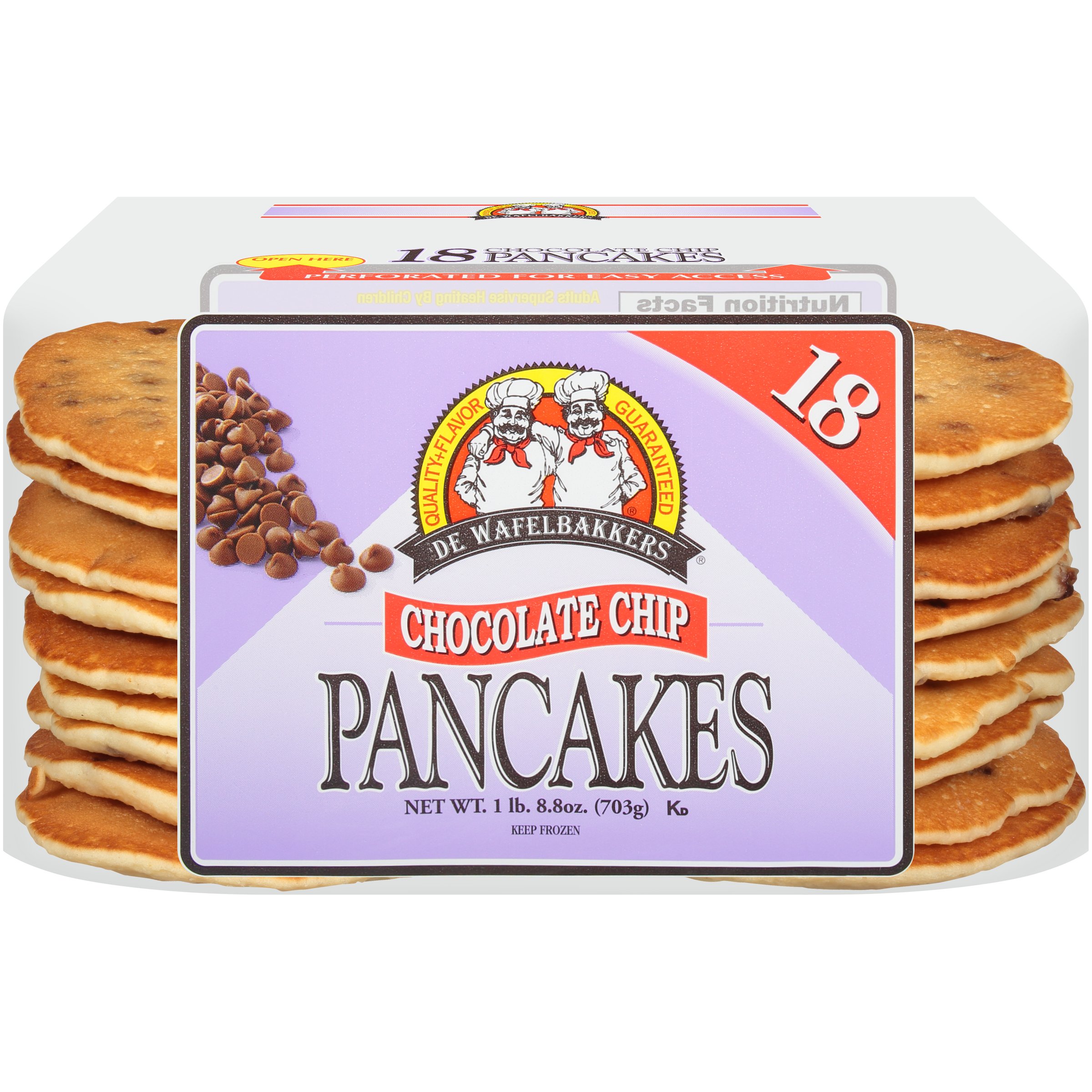 De Wafelbakkers Frozen Pancakes - Chocolate Chip, 18 ct | Joe V's Smart ...