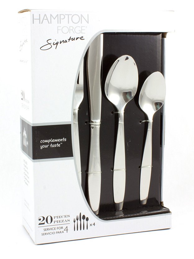 Hampton Forge 20 PC Signature Absolute Satin Flatware Set - Shop ...