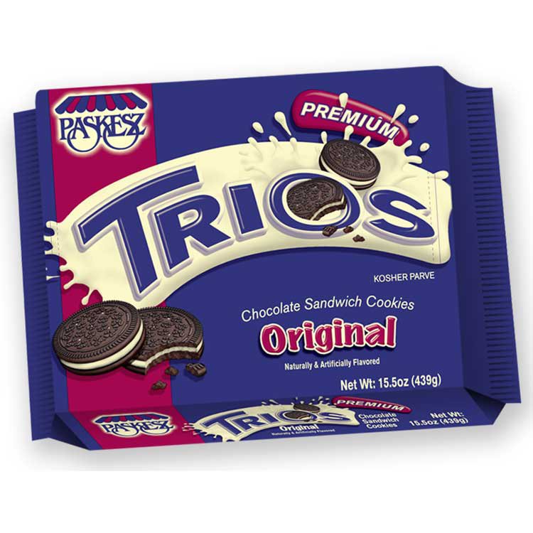 Paskesz Trios Original Chocolate Sandwich Cookies - Shop Snacks & Candy ...