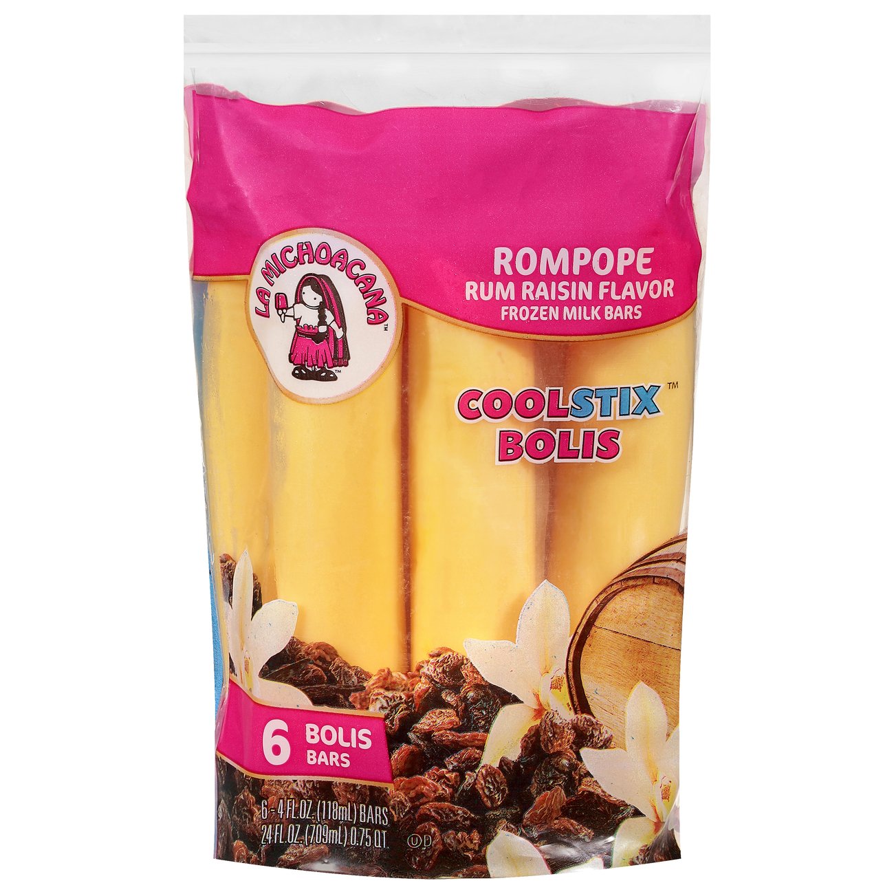 La Michoacana Cool Stix Rum Raisin Frozen Treats - Shop Bars & Pops at ...