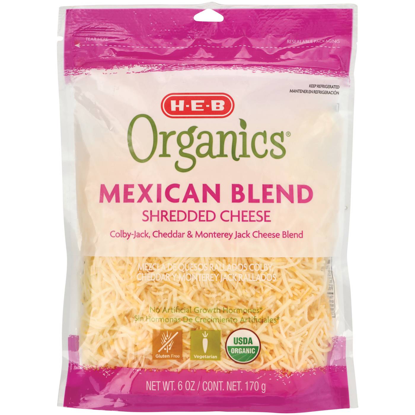 H-E-B Organics Mexican Blend Shredded Cheese - Shop Cheese at H-E-B