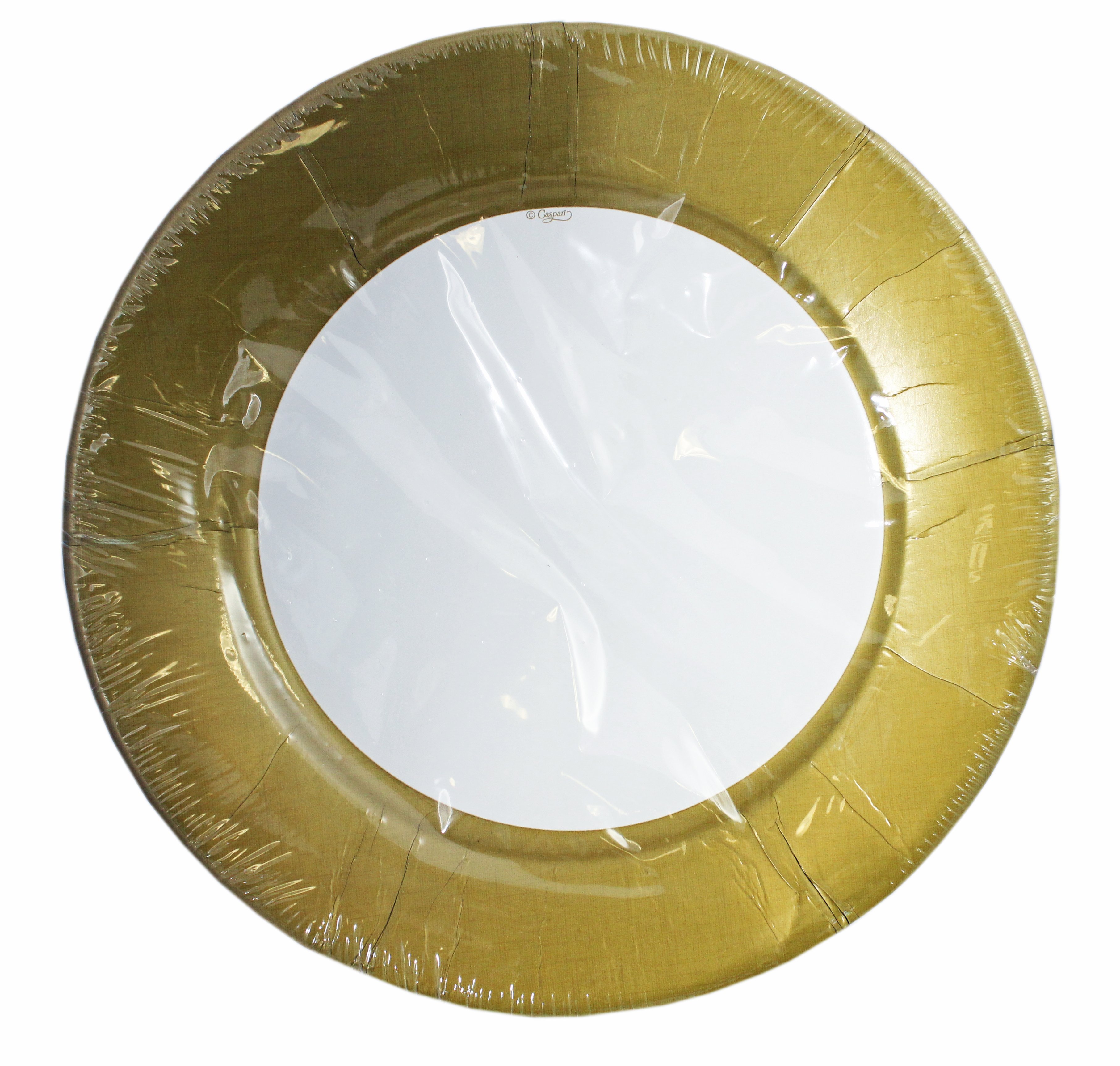 Caspari Gold Linen Paper Dinner Plates - Shop Plates & bowls at H-E-B