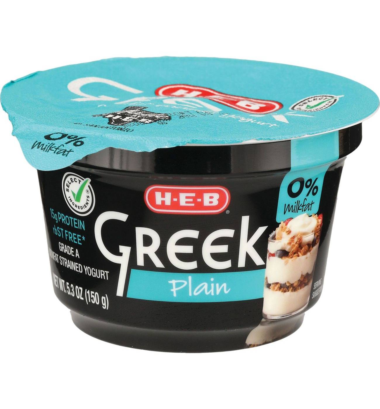 H-E-B 15g Protein Nonfat Greek Yogurt - Plain - Shop Yogurt at H-E-B