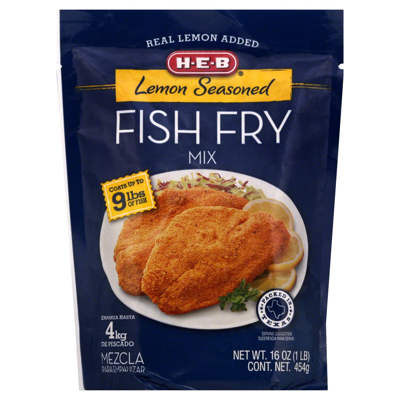 H-E-B Lemon Seasoned Fish Fry Mix - Shop Breading & Crumbs at H-E-B