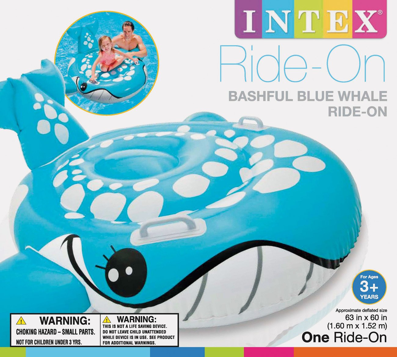 Intex Recreation Inflatable Bashful Blue Whale Ride-On - Shop Floats at ...