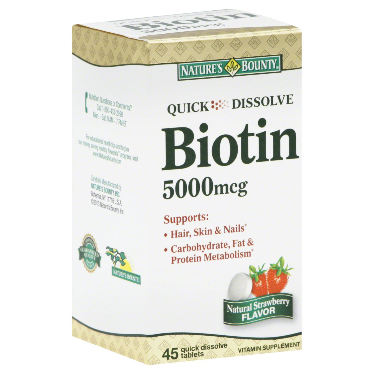 Nature's Bounty Biotin 5000 mcg Quick Dissolve Tablets - Shop Vitamins ...