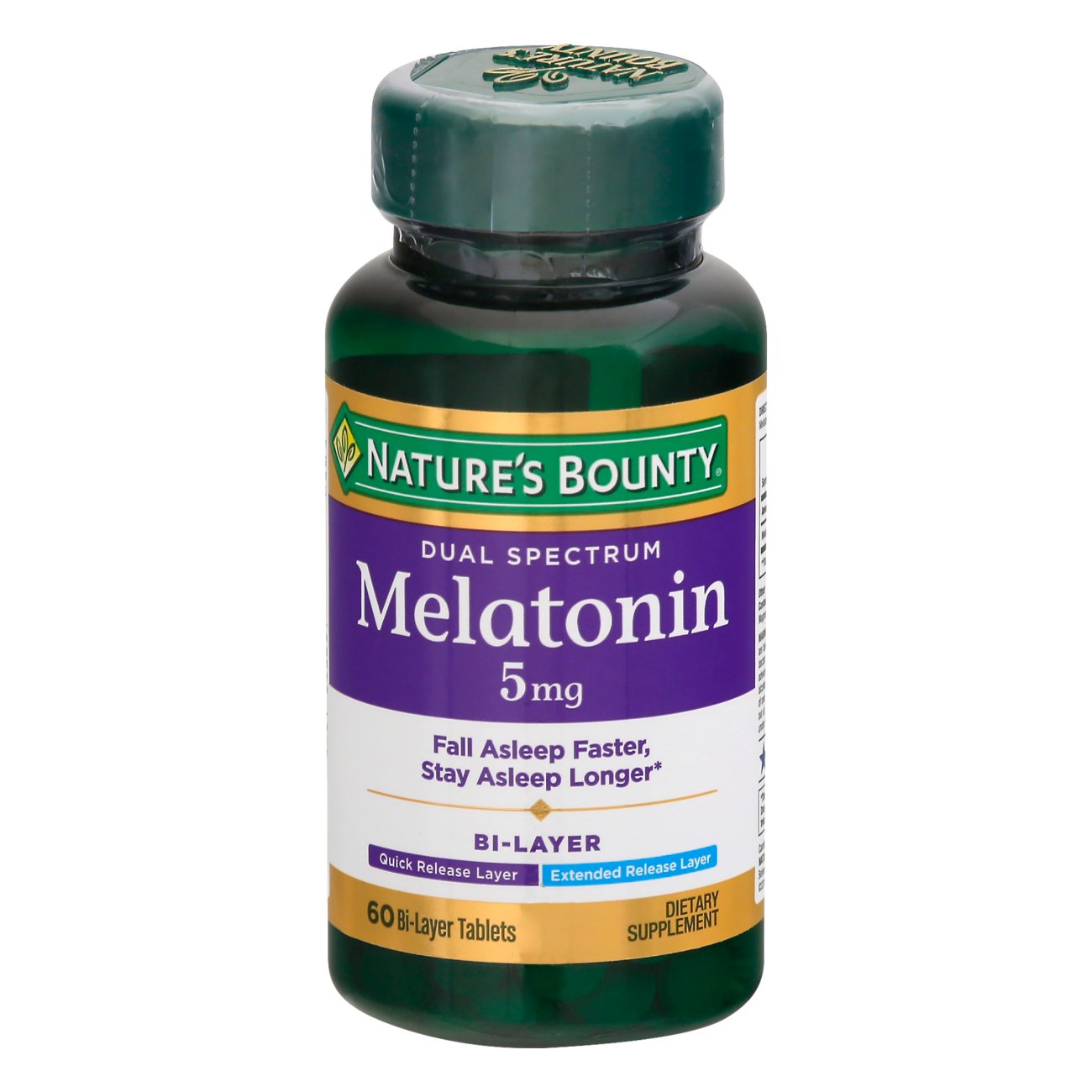 Nature's Bounty Bi-Layer Dual Spectrum Melatonin 5 mg Tablets - Shop ...