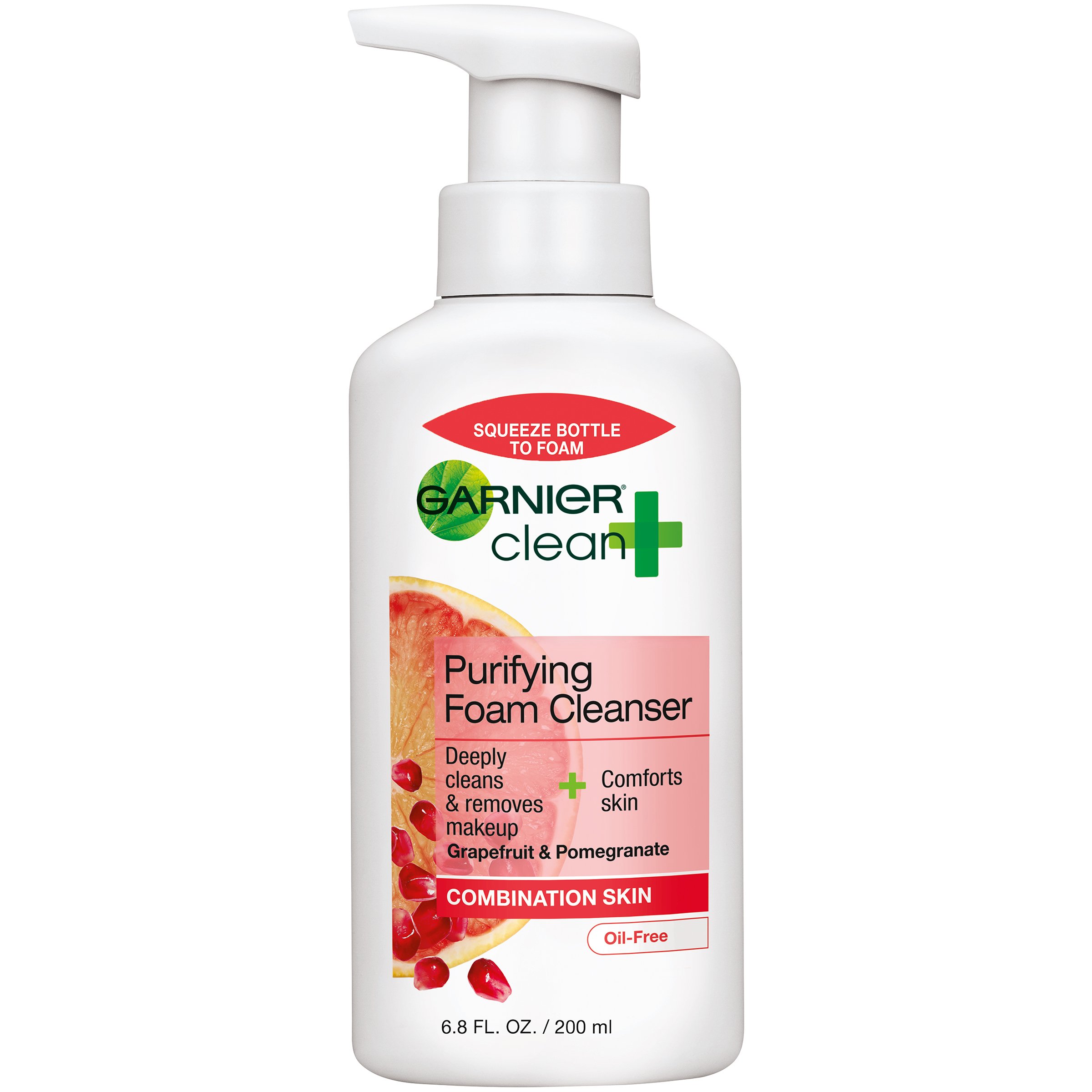 Garnier Clean + Purifying Foam Cleanser, Combination Skin - Shop Bath ...