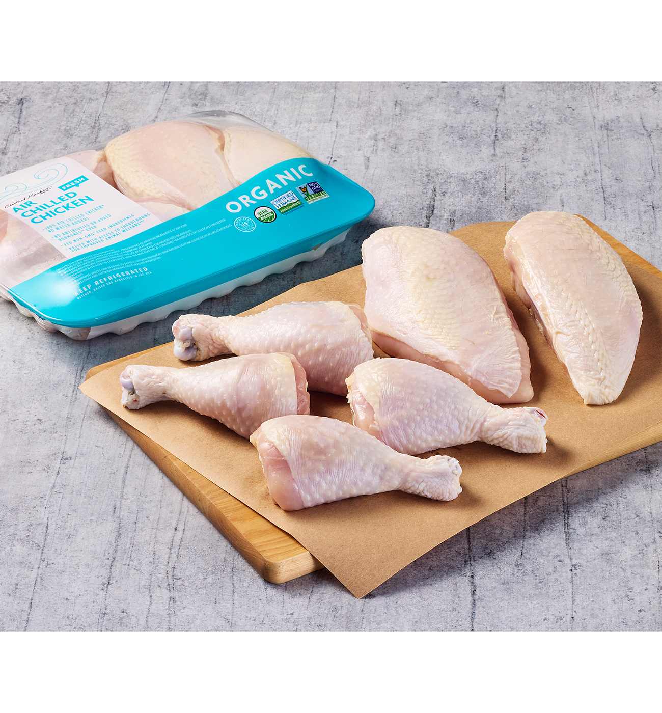 Central Market Organic Air Chilled Chicken Split Breast And Drumsticks