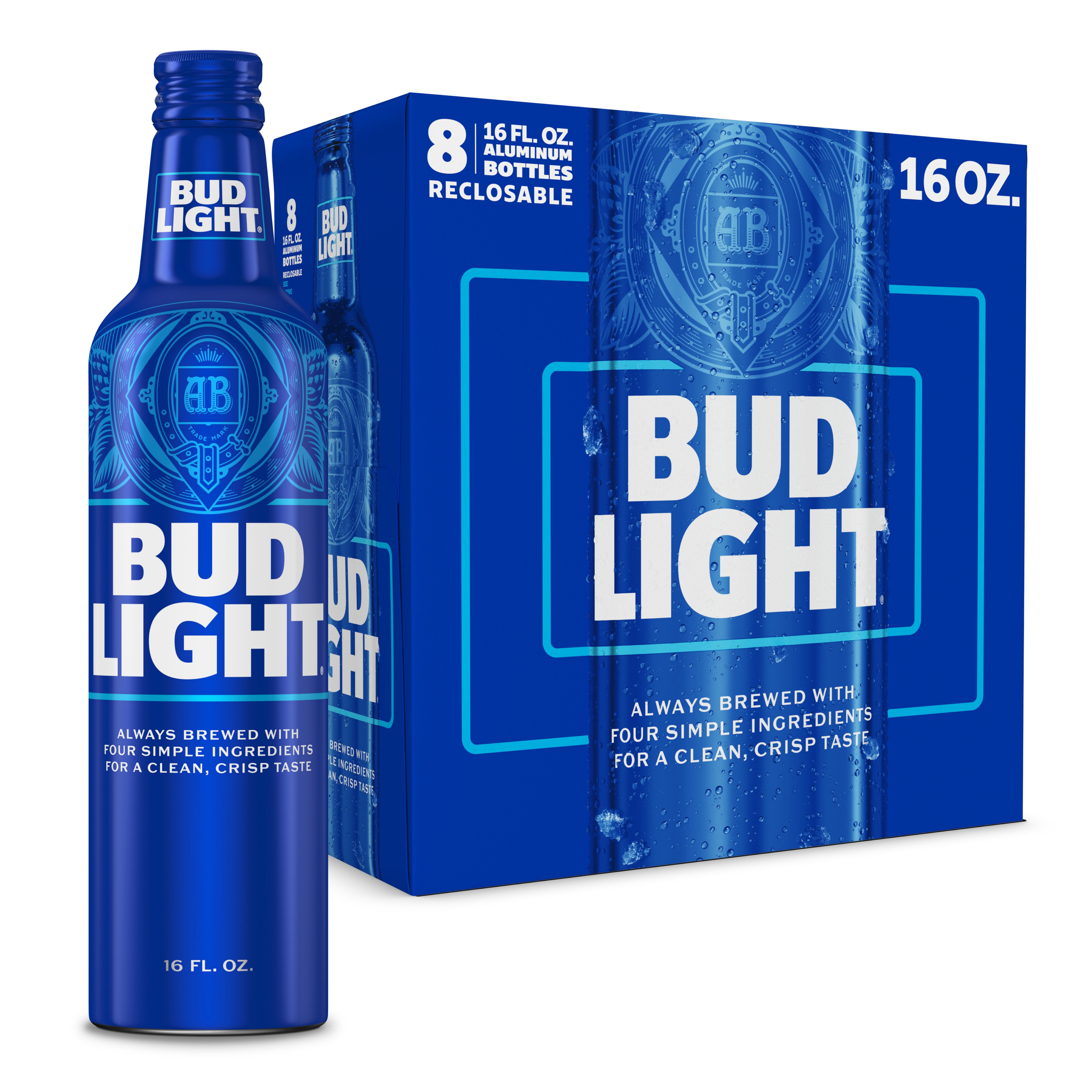 Bud Light American Lager Beer 8 pk Aluminum Bottles - Shop Beer at H-E-B