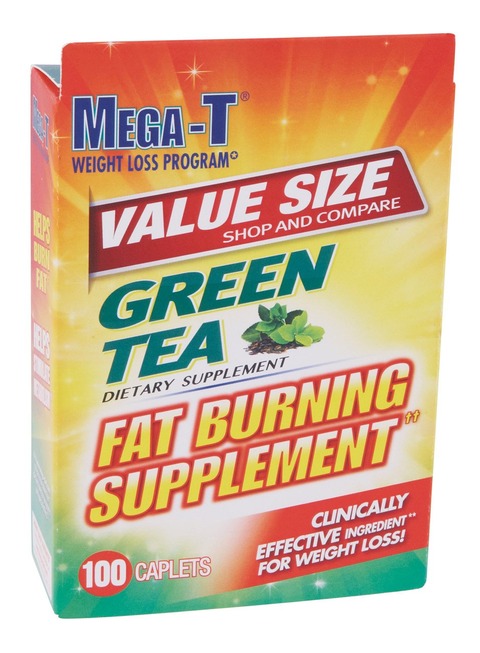 Mega-T Green Tea Fat Burning Supplement Caplets Value Size - Shop Diet ...