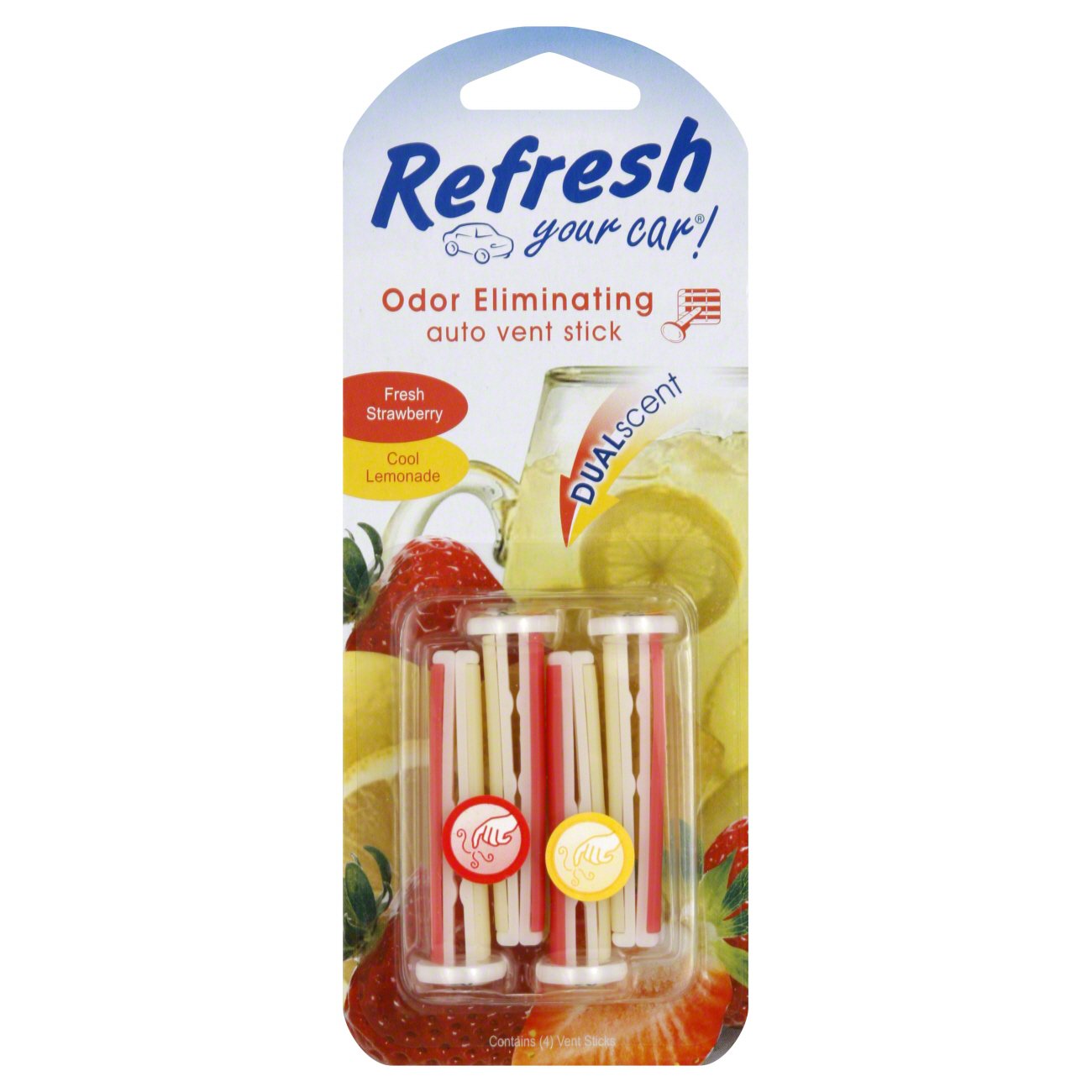 Refresh Your Car! Vent Sticks Fresh Strawberry Cool Lemonade - Shop Car ...