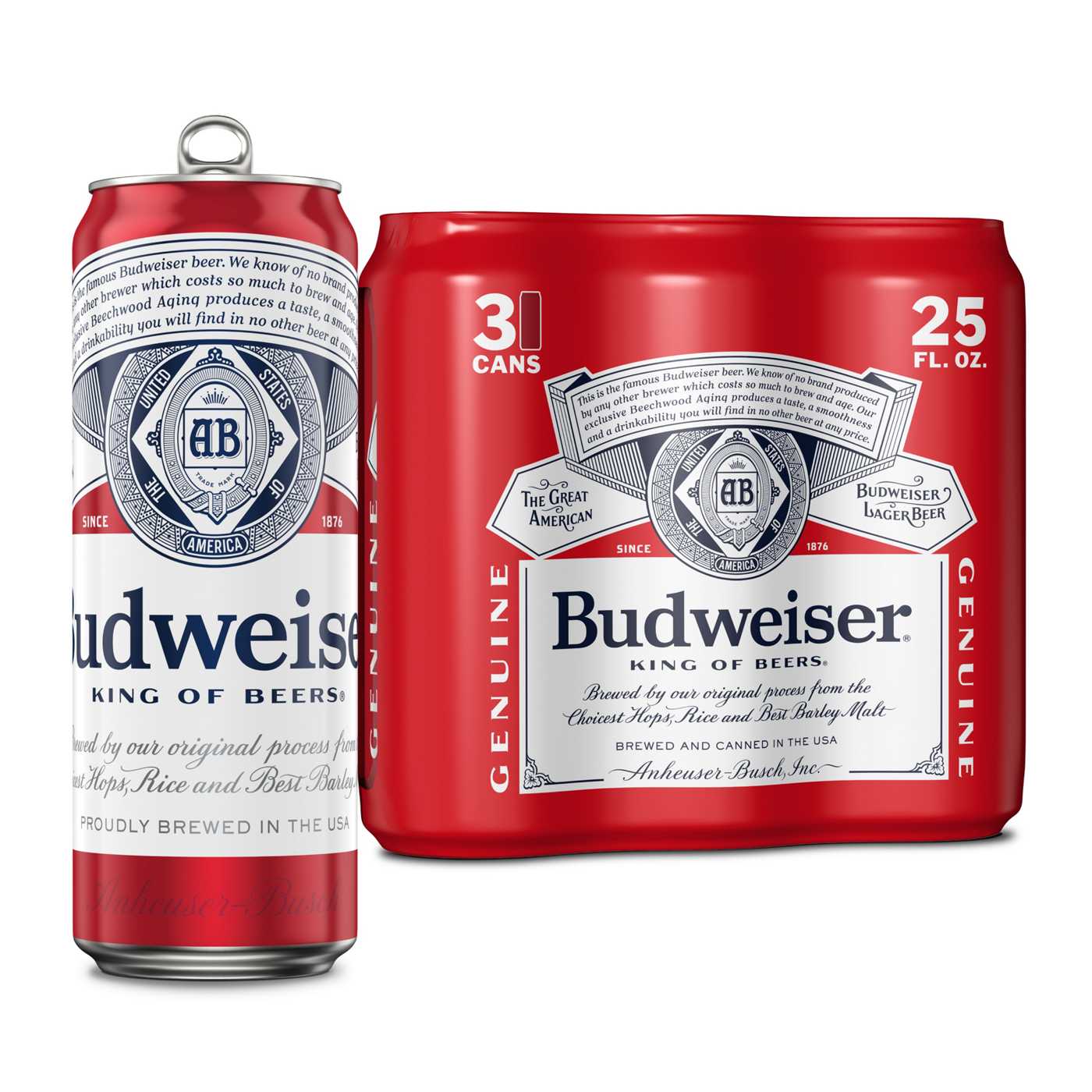 Budweiser American Lager Beer 3 pk Cans - Shop Beer at H-E-B