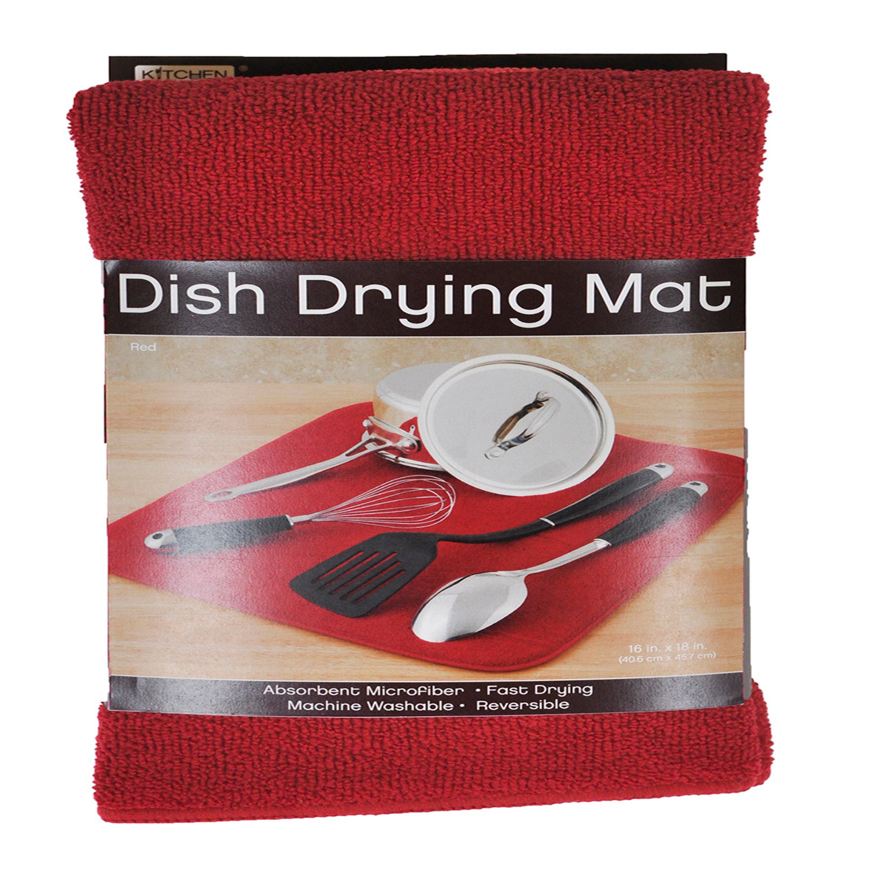 Kitchen Basics Dish Drying Mat - Red 16x18 in - Shop Dish drainers at H-E-B