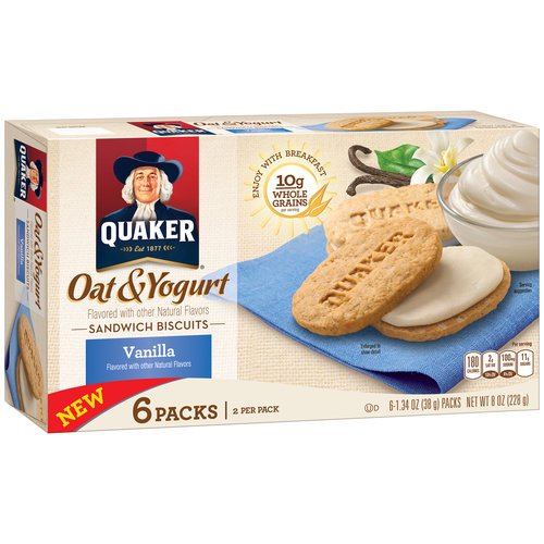 Quaker Vanilla Oat & Yogurt Sandwich Biscuits - Shop Cookies at H-E-B