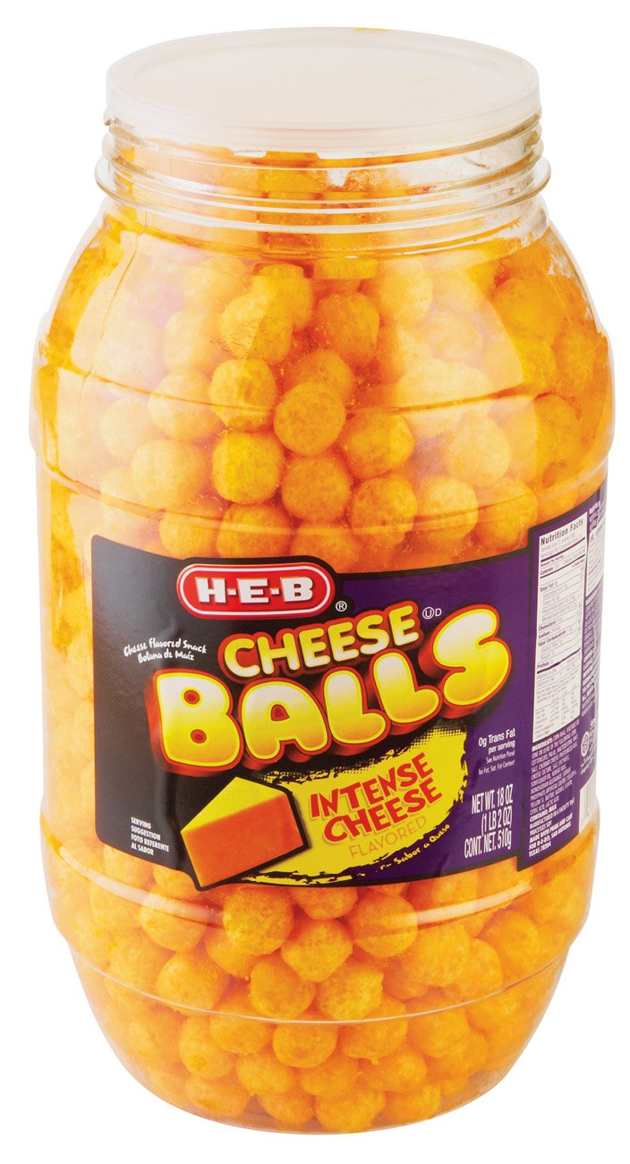 H-E-B Intense Cheese Cheese Balls Barrel - Shop Chips at H-E-B