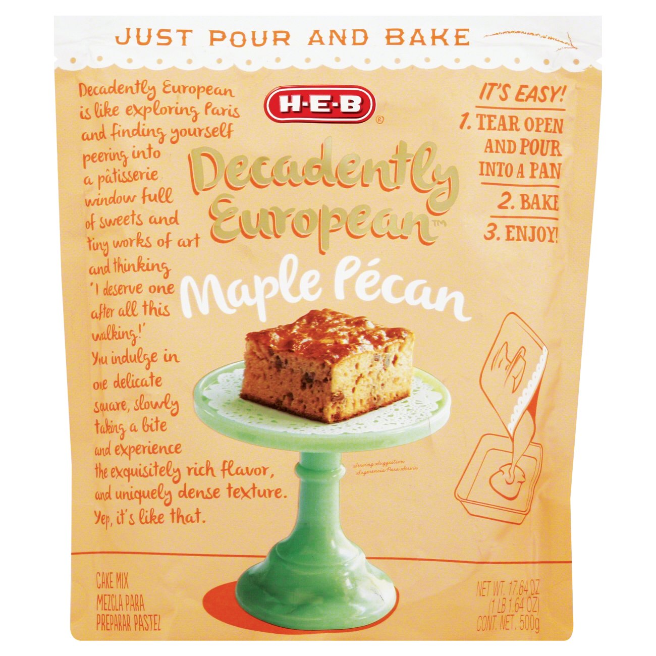 H-E-B Decadently European Maple Pecan Cake Mix - Shop Baking mixes at H-E-B