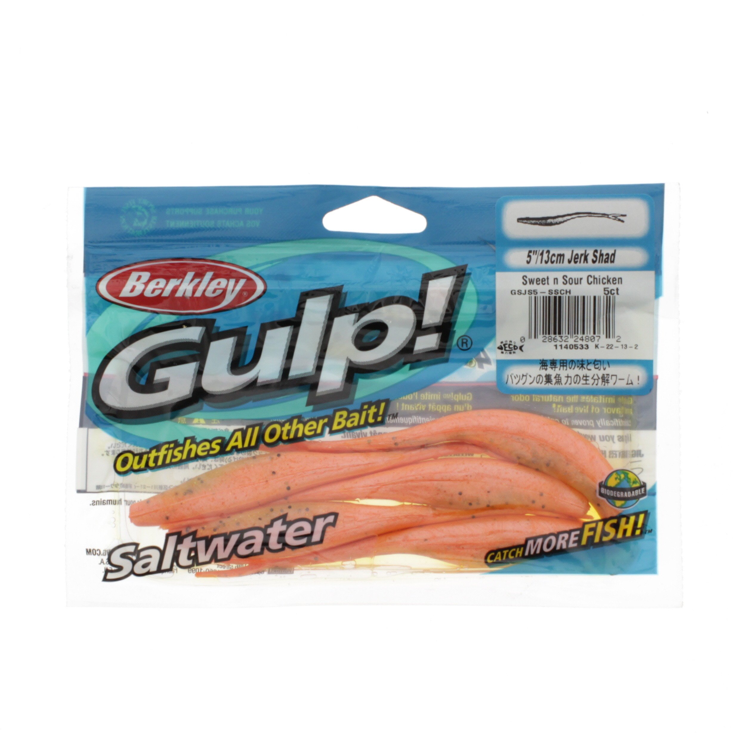 Berkley 5'' Inch Gulp! Saltwater Jerk Shad, Sweet N Sour Chicken - Shop ...