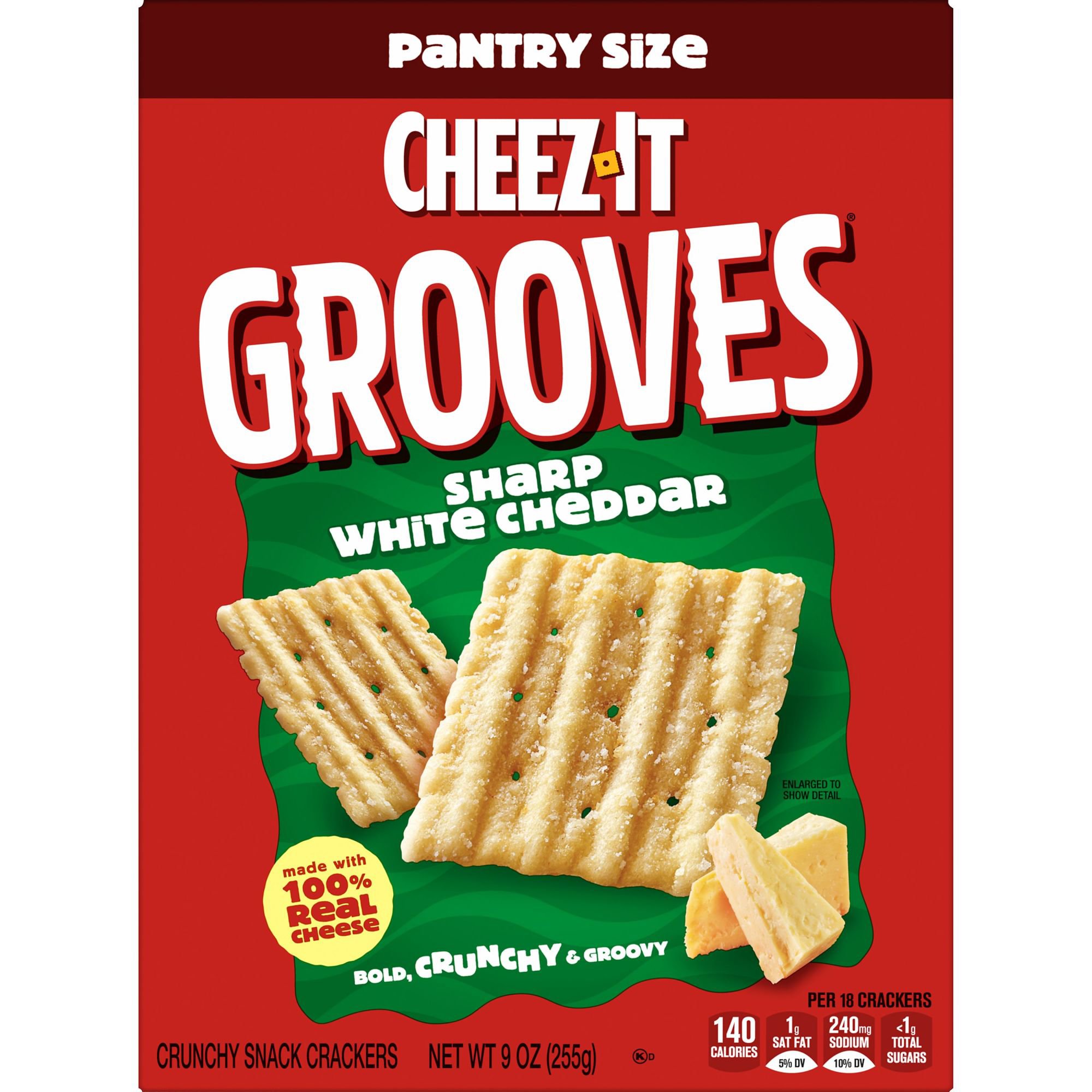 Cheez-It Grooves Sharp White Cheddar Crunchy Cheese Crackers - Shop ...