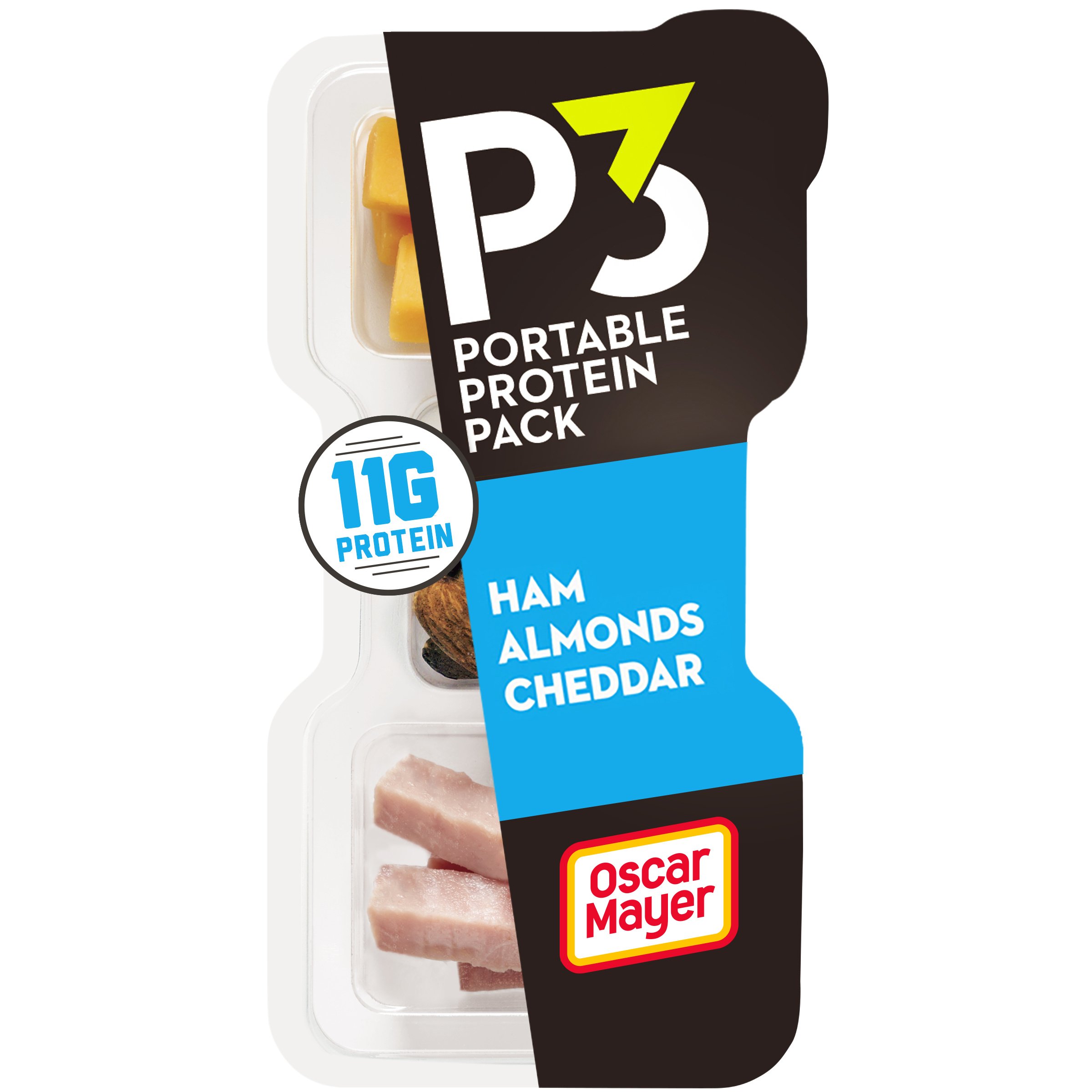 P3 Portable Protein Pack Snack Tray - Ham, Almonds & Cheddar - Shop ...