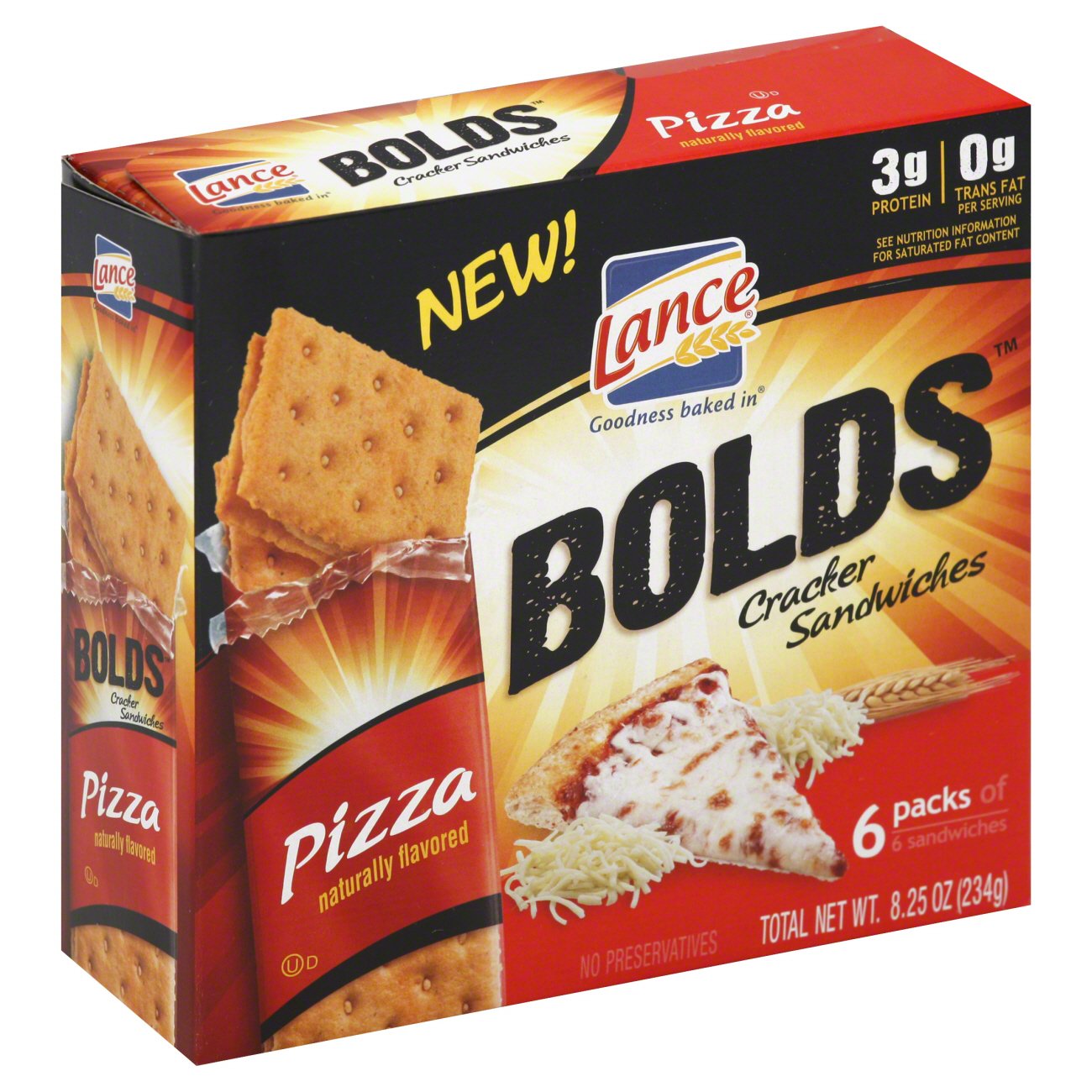 Lance Bolds Pizza Flavor Cracker Sandwiches - Shop Crackers ...