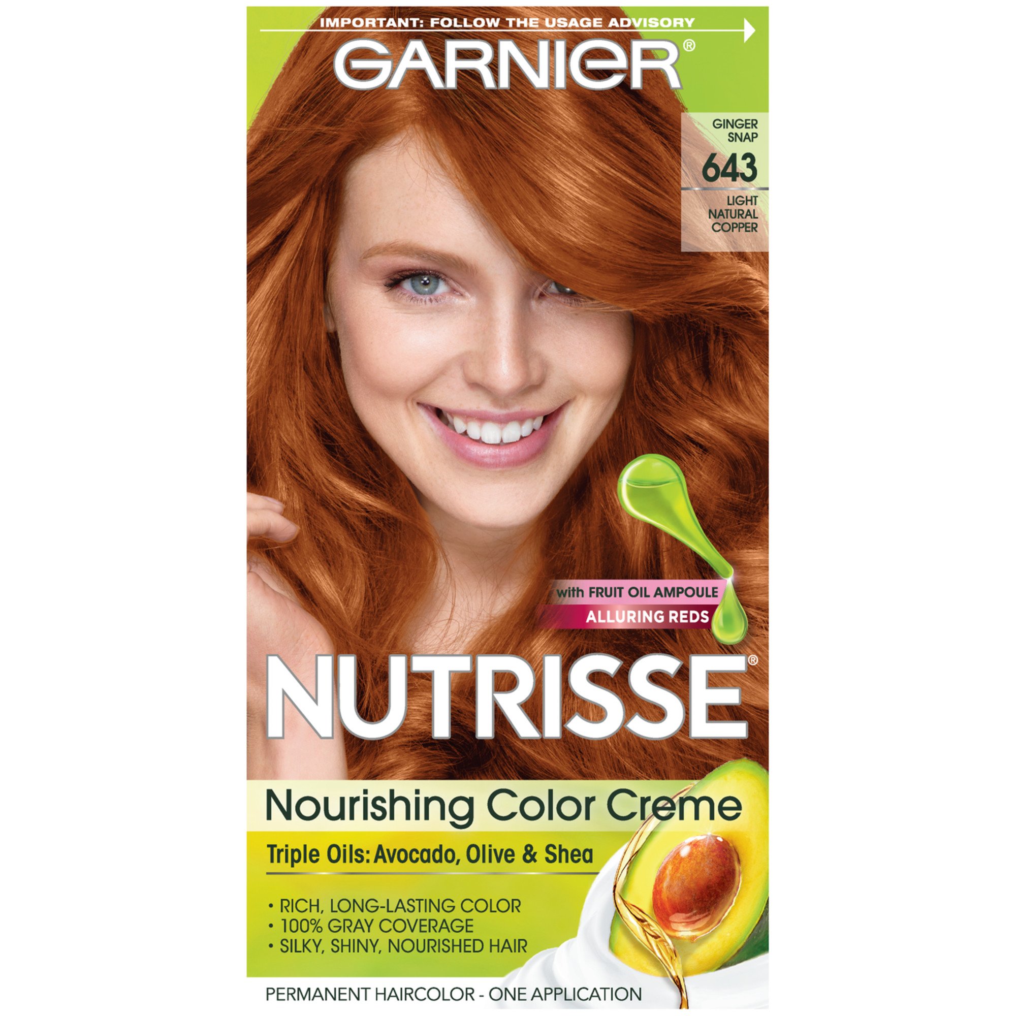 Garnier Nutrisse Nourishing Hair Color Creme with Triple Oils 643 Light ...