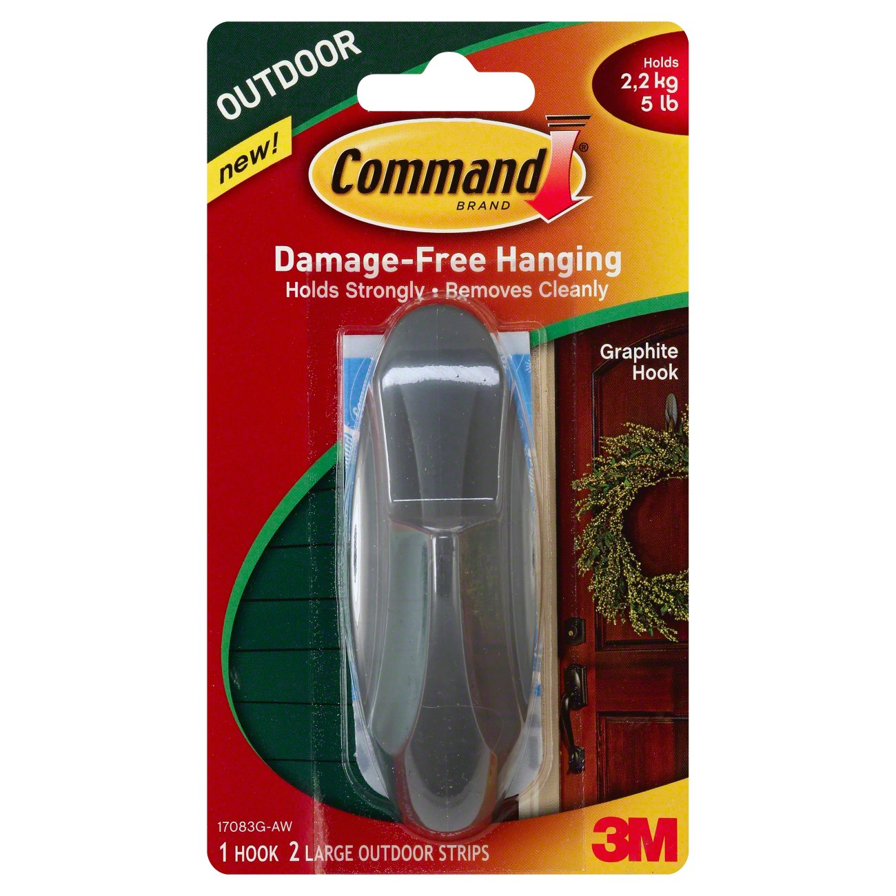 Command Large Outdoor Graphite Designer Hook - Shop Outdoor decor at H-E-B