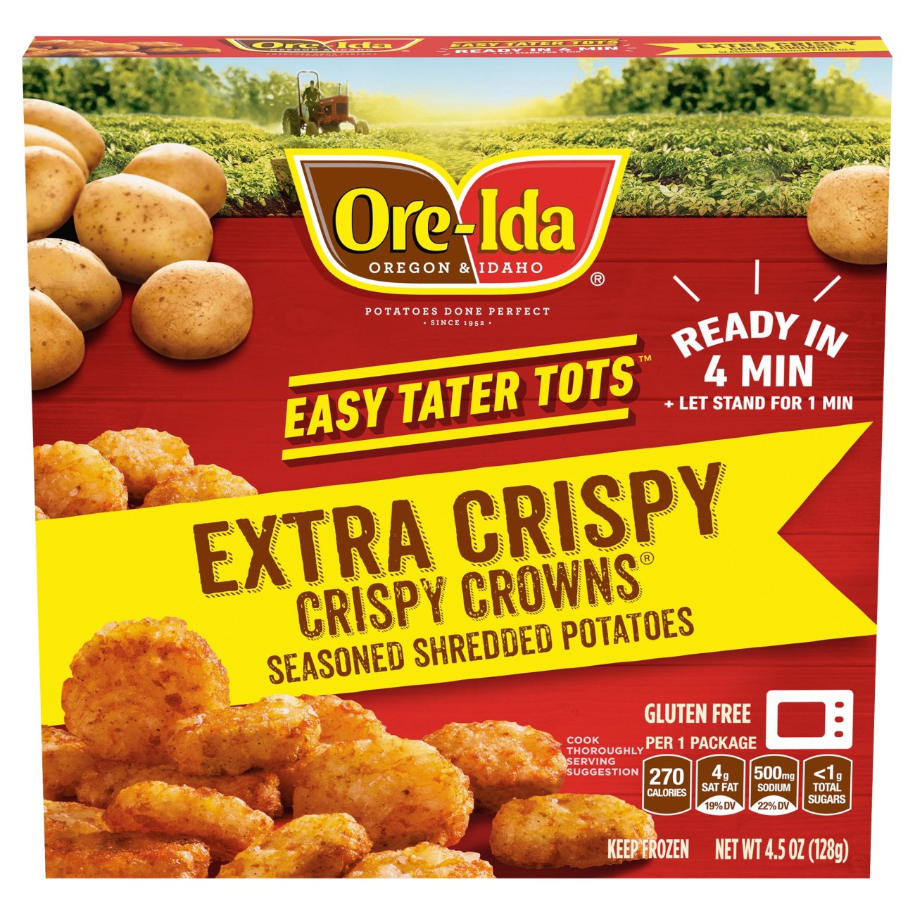 Ore Ida Extra Crispy Easy Tater Tot Crispy Crowns - Shop Potatoes ...