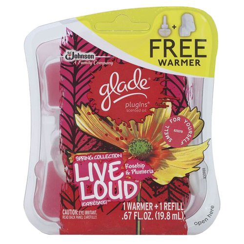 Glade Spring Collection Live Loud Rosehip & Plumeria Scented Oil ...